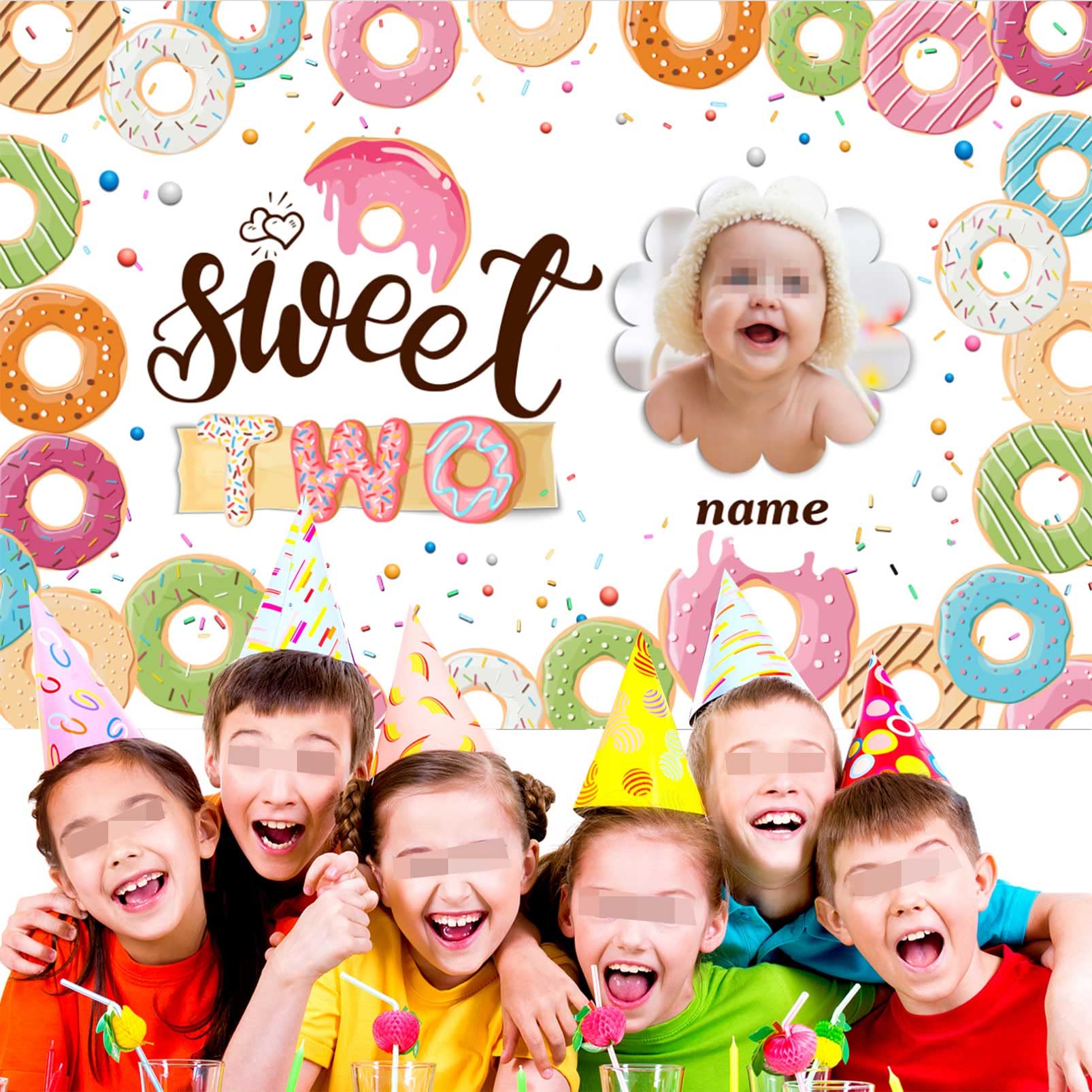 Snapklik.com : Custom Sweet 2 Donut Birthday Backdrop, Donut Second ...