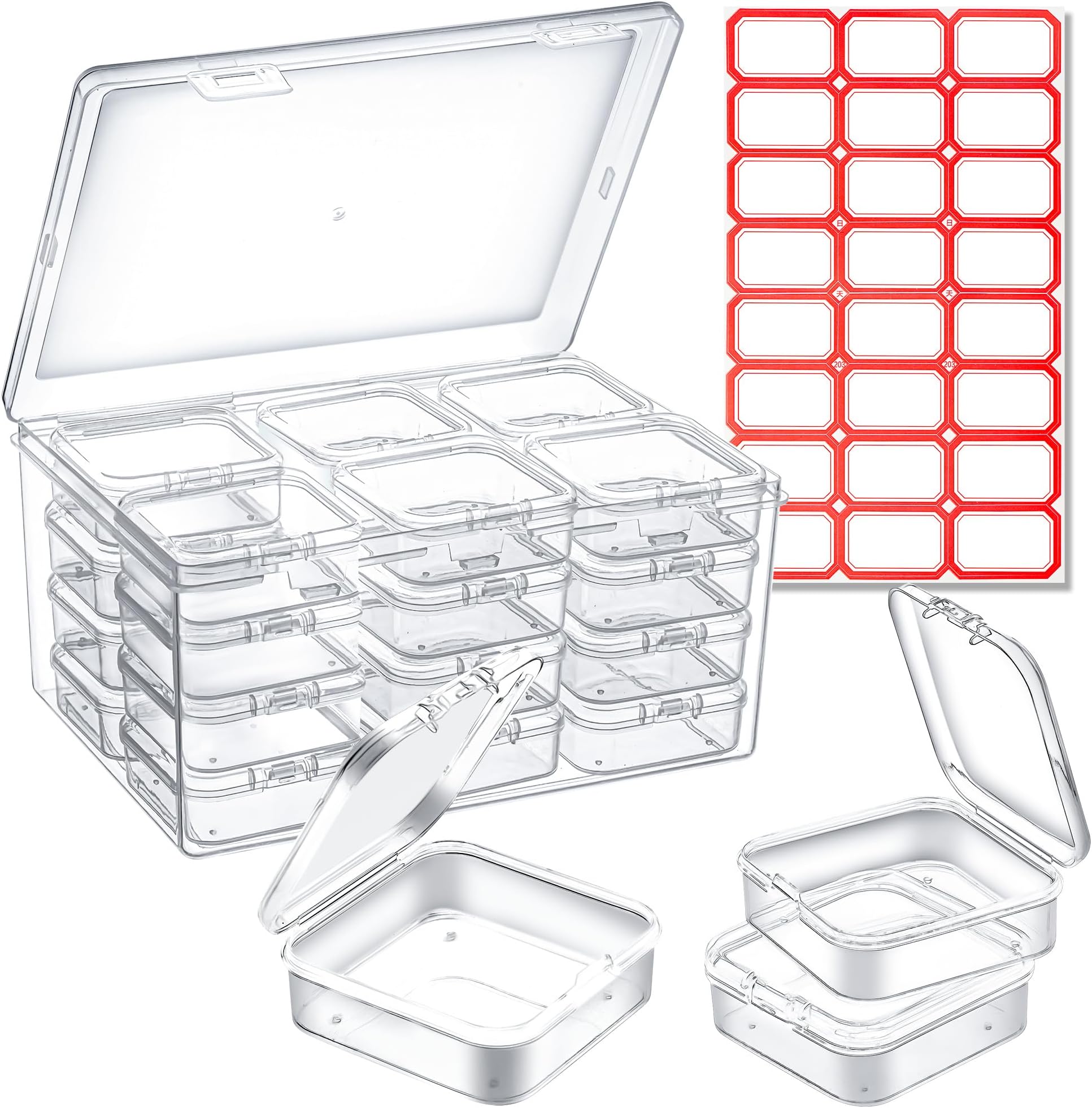 Amazon.com: Exptolii 25 Pack Small Plastic Beads Storage Containers Box ...