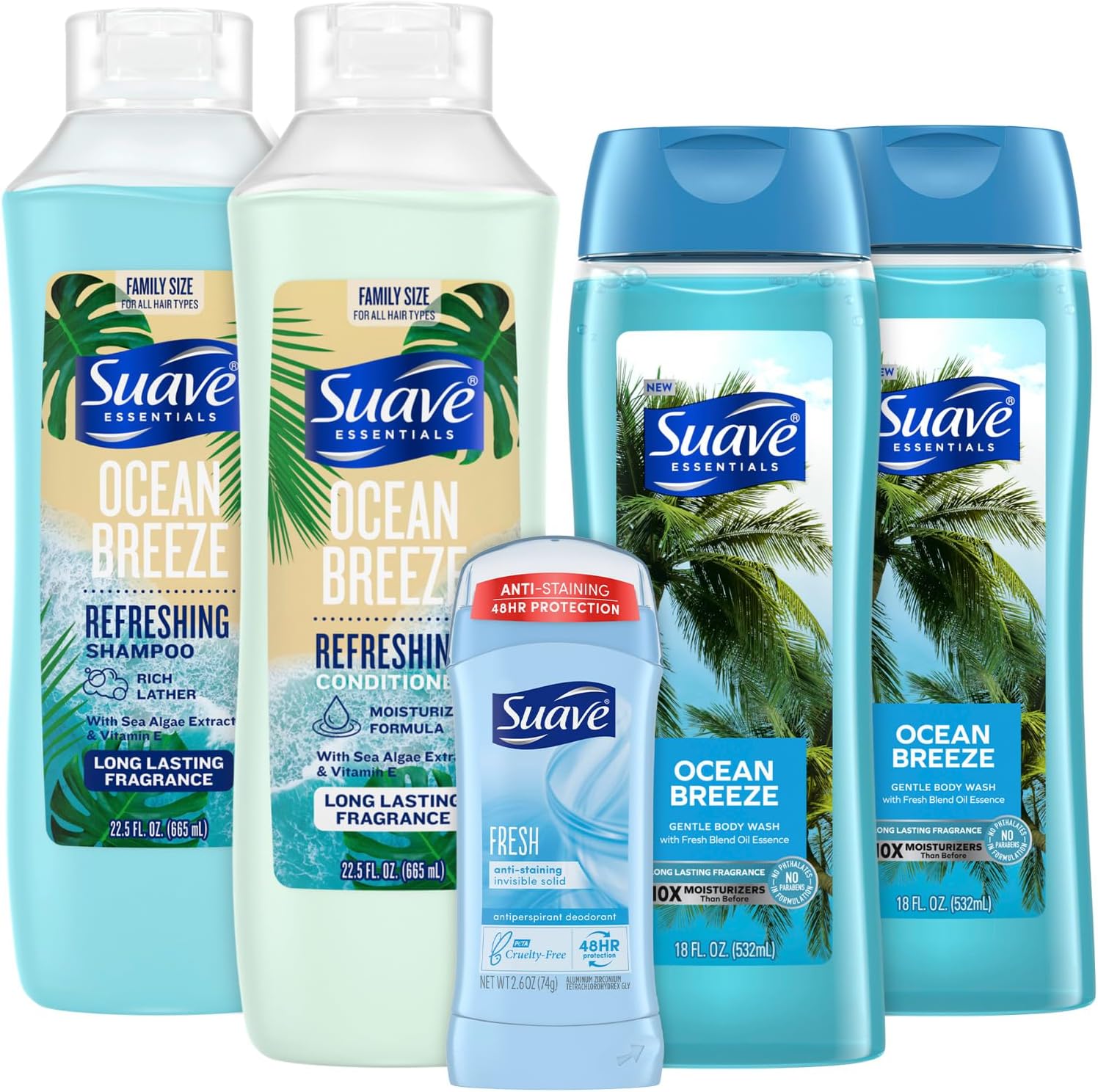 Amazon.com : Suave Shampoo & Conditioner Set, Ocean Breeze – Everyday ...