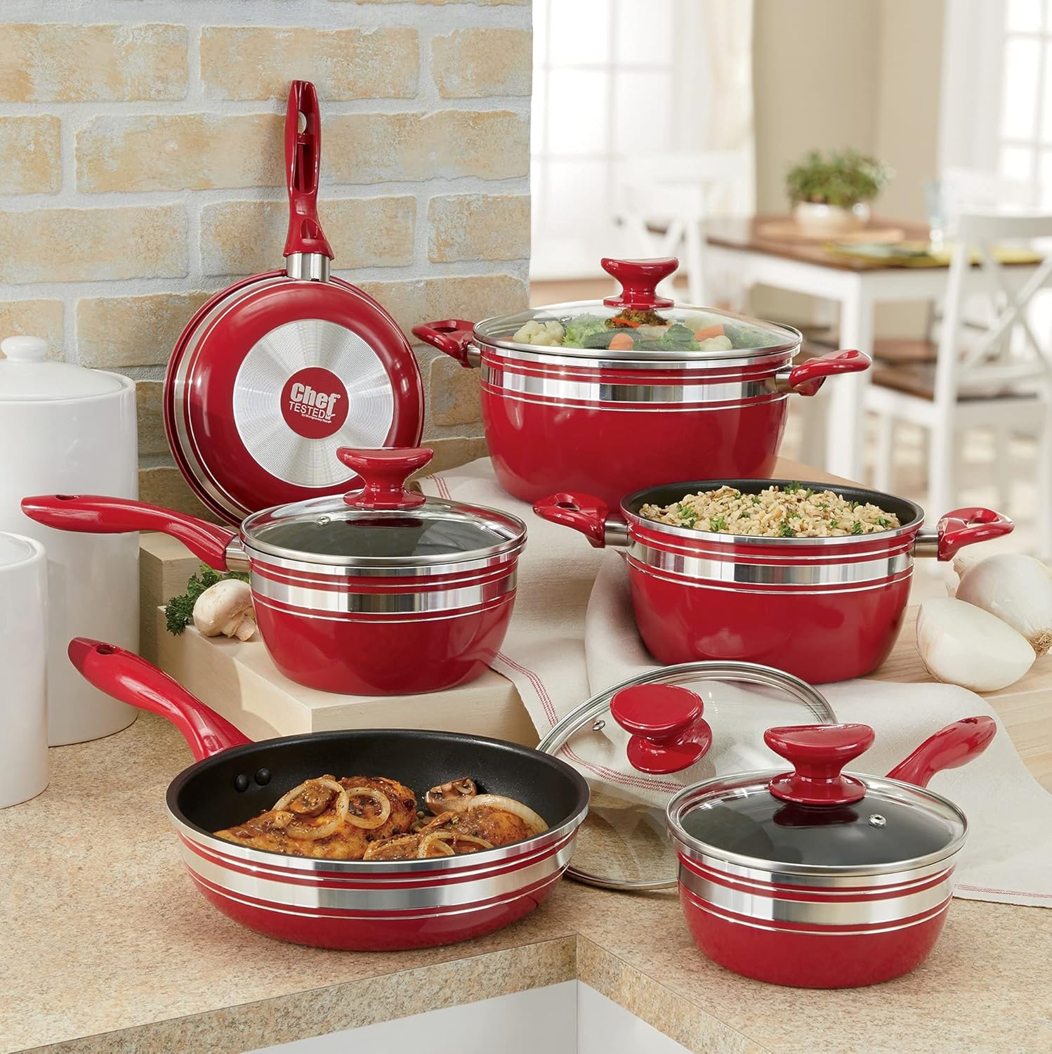 Amazon.com: Montgomery Ward 10-Piece Chef Tested Banded Cookware Set ...