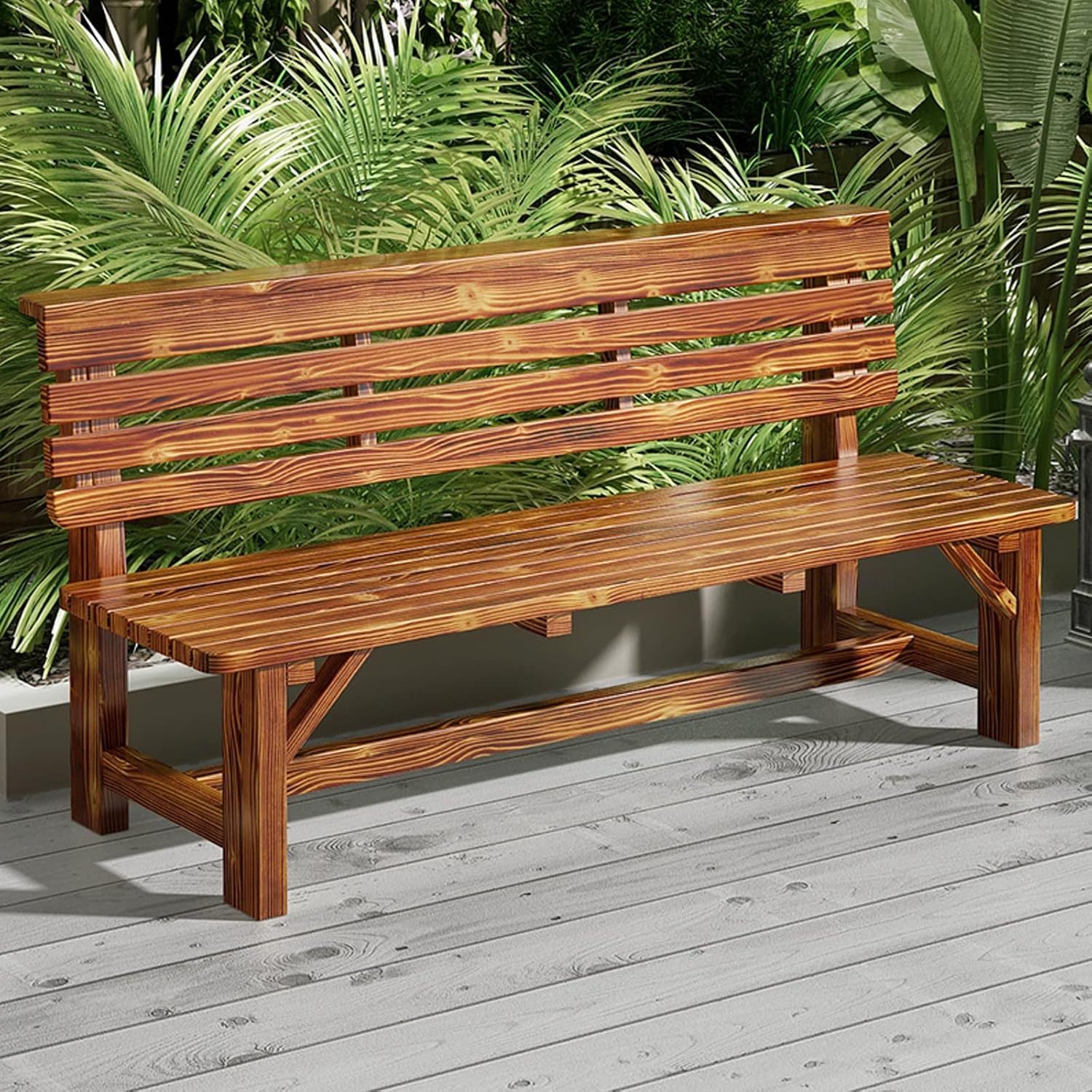 Amazon.com : IDEAX Park Benches All Solid Wood Park Chairs Outdoor ...