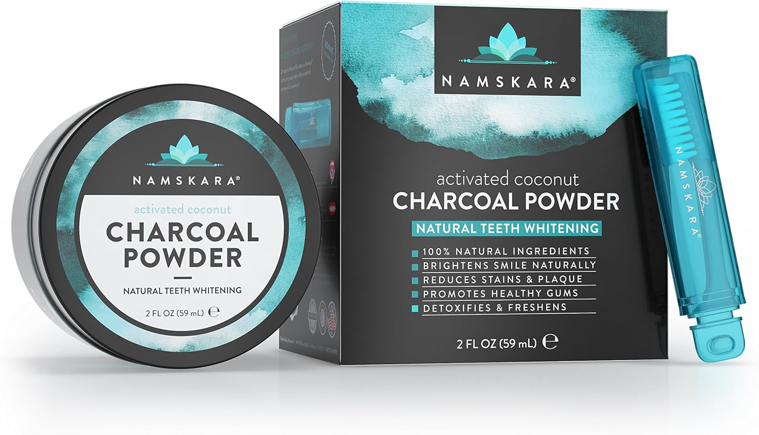 Namskara Activated Coconut Charcoal Natural Teeth Whitening Powder and ...