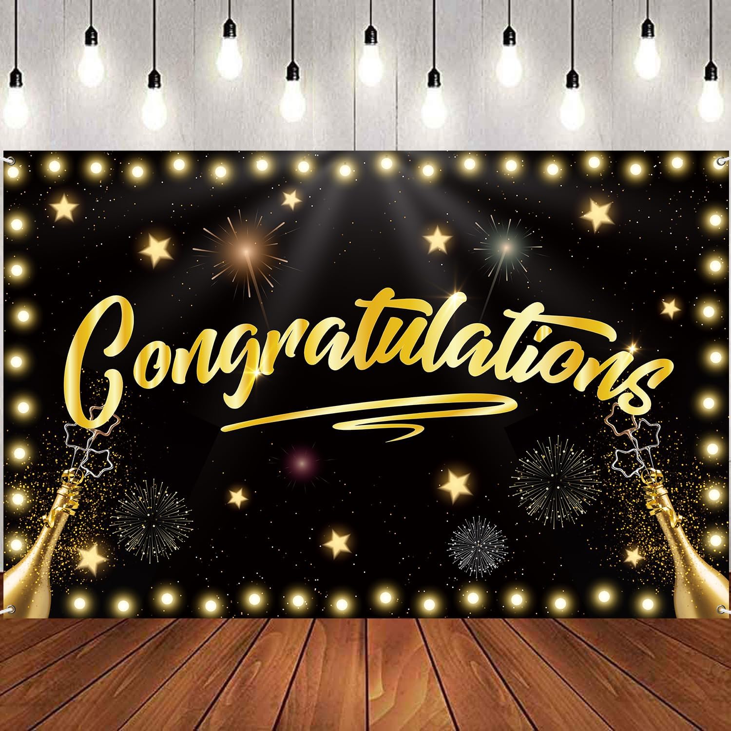 Amazon.com : Congratulations Backdrop Banner, Wedding Birthday ...