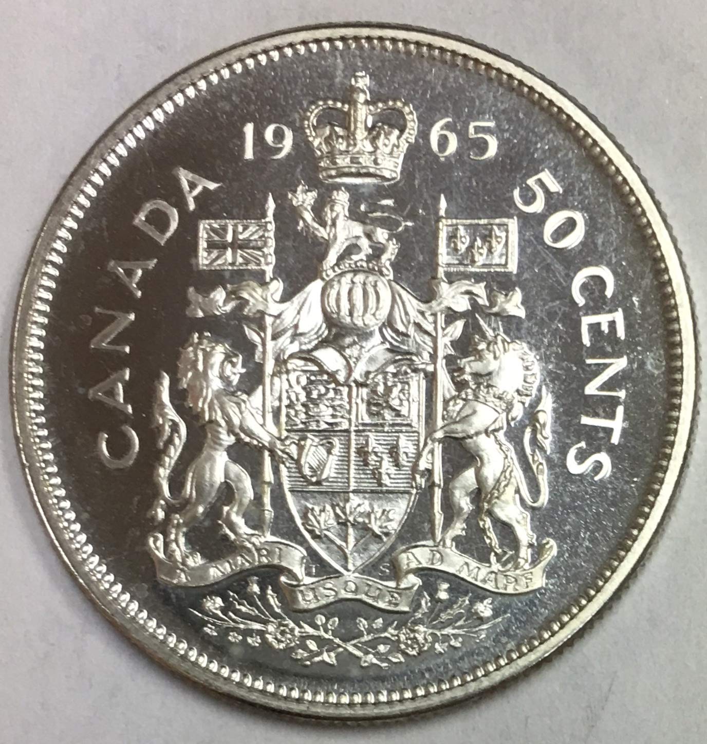 1965 CA Canada Crown Silver Proof-Like Half Dollar 50c BU at Amazon's ...
