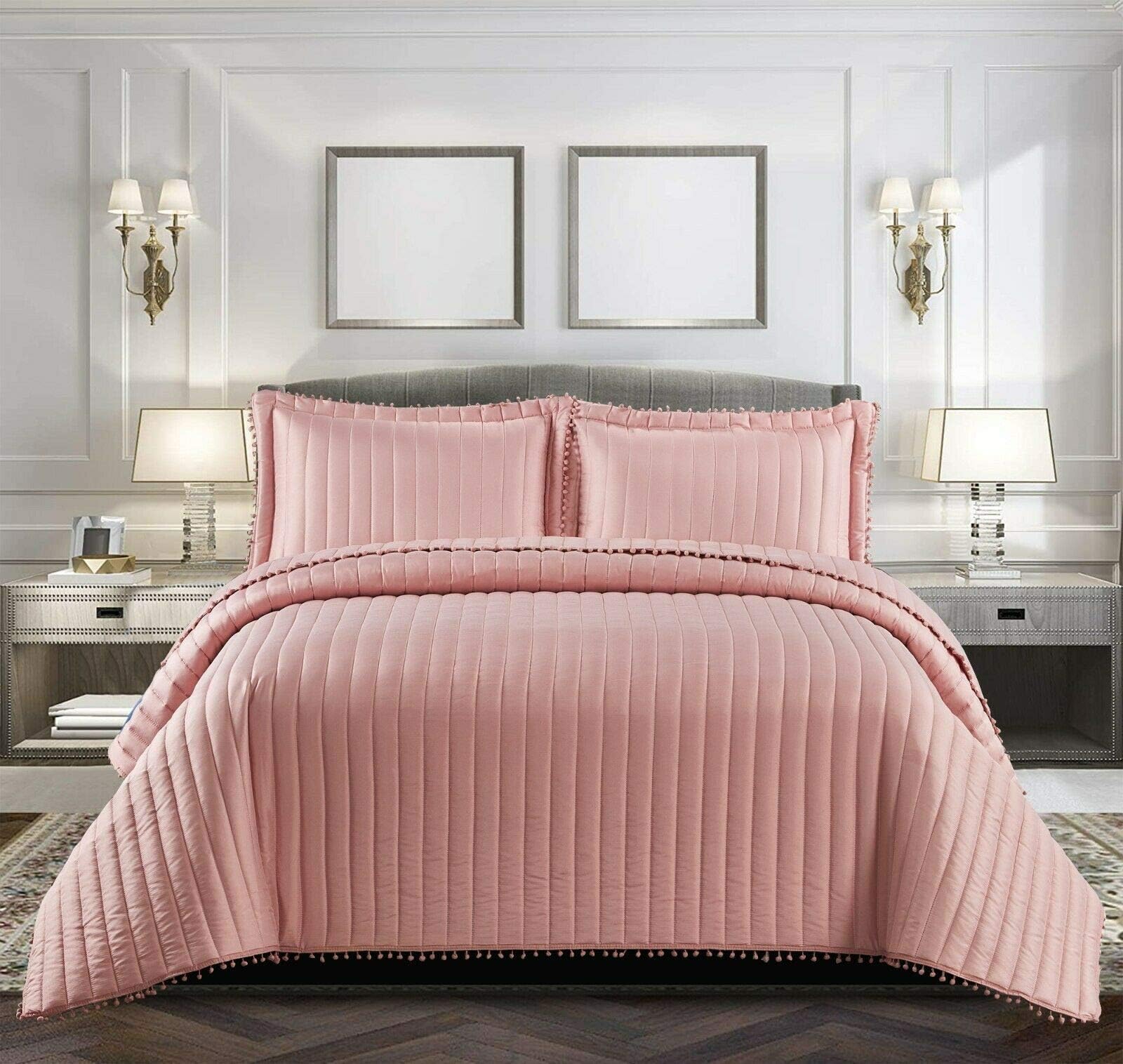 Quilted Bedspread Bed Throws for Room Decor - Quilted Fabric Embossed ...