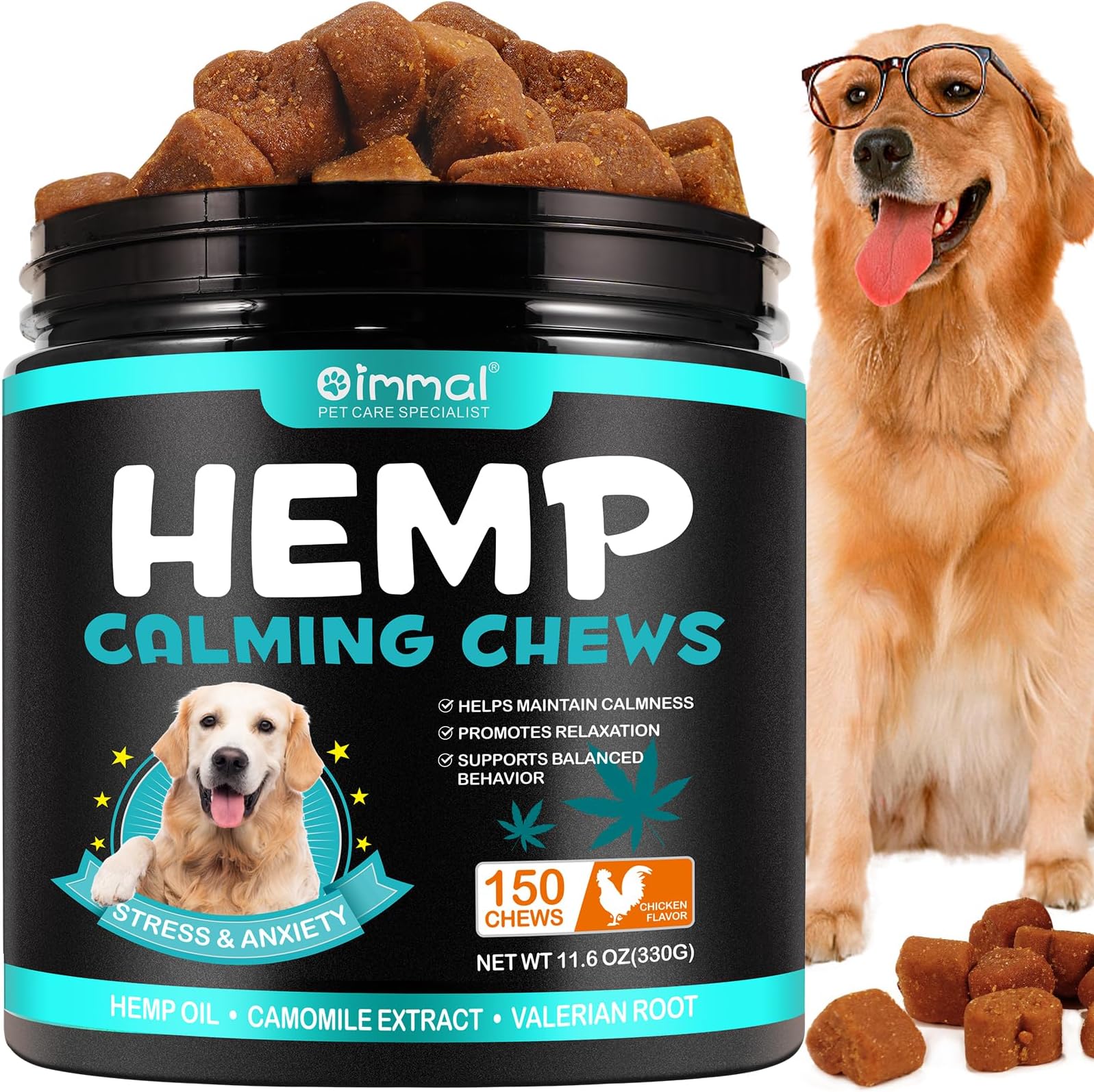 IFUDOIT Dog Calming Treats 150 Count, Hemp Calming Chews for Dogs ...