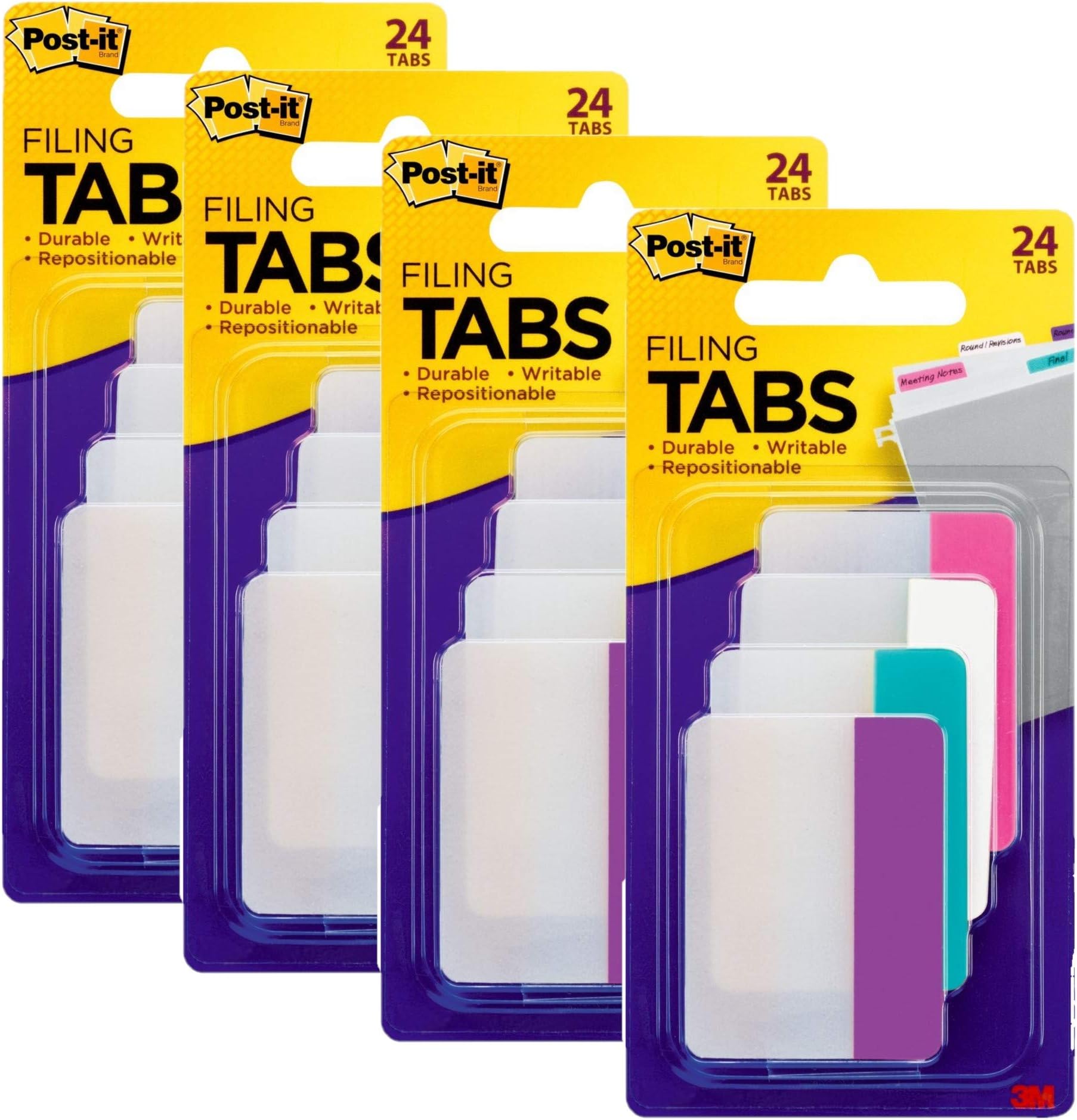 Amazon.com : Post-it Filing Tabs, 2 x 1.5, Solid Assorted Colors, Pack ...