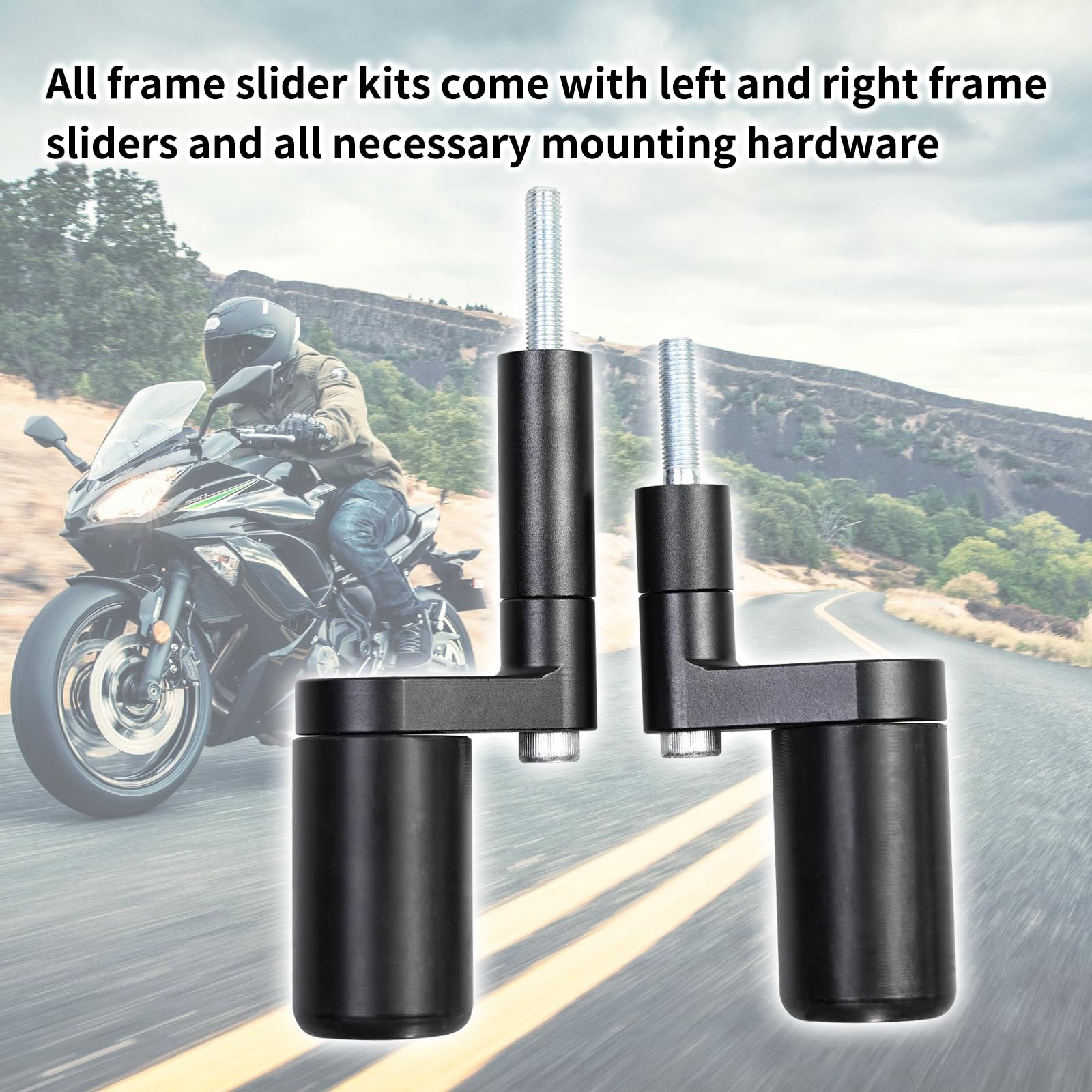 Snapklik.com : NO CUT Black Frame Sliders Fits Kawasaki Ninja 400 Z400 ...