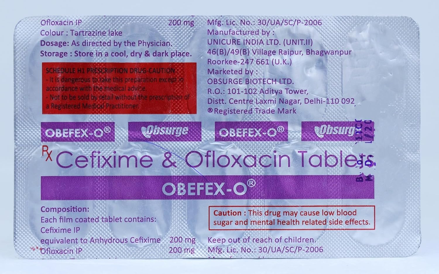 Obefex O 200/200mg - Strip of 10 Tablets : Amazon.in: Health & Personal ...