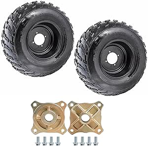 Amazon.com: YC Yier 2pc 22x10-10 22x10x10 Tire Rim Wheel 4 Bolt + 24T Spline Rear Axle Hubs For ...