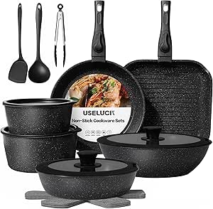 Amazon.com: 20 Pcs Pots and Pans Set Non Stick, Stackable Cookware Sets with Detachable Handle ...