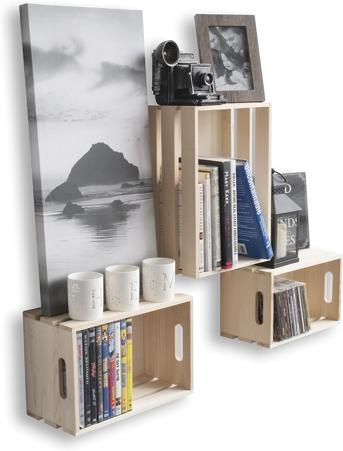 Amazon.com: Wallniture Rustic Storage Bin Crates Organizer Unfinished ...