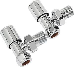 Ultraheat Round Angled Manual Radiator Valve + Lock Set 15mm Chrome ...