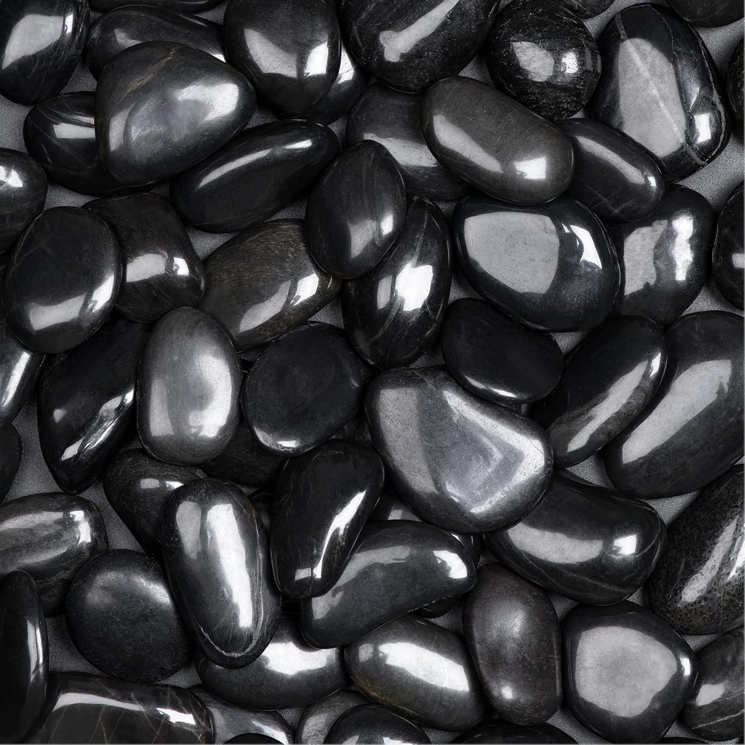 Amazon.com: Ausluru 5lbs Black Natural River Rocks, High-Polished ...