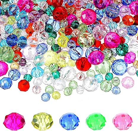 1000Pcs Crystal Beads for Jewellery Making Clear Colorful Glass Beads ...