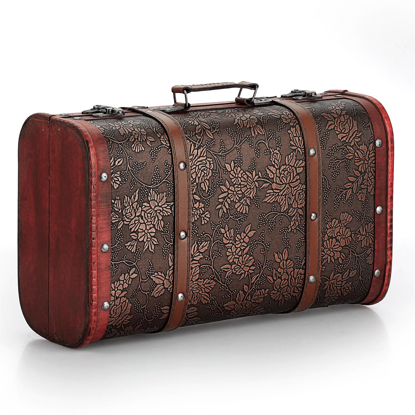 Amazon.com: ELLDOO Vintage Wooden Storage Chest, Portable Decorative ...