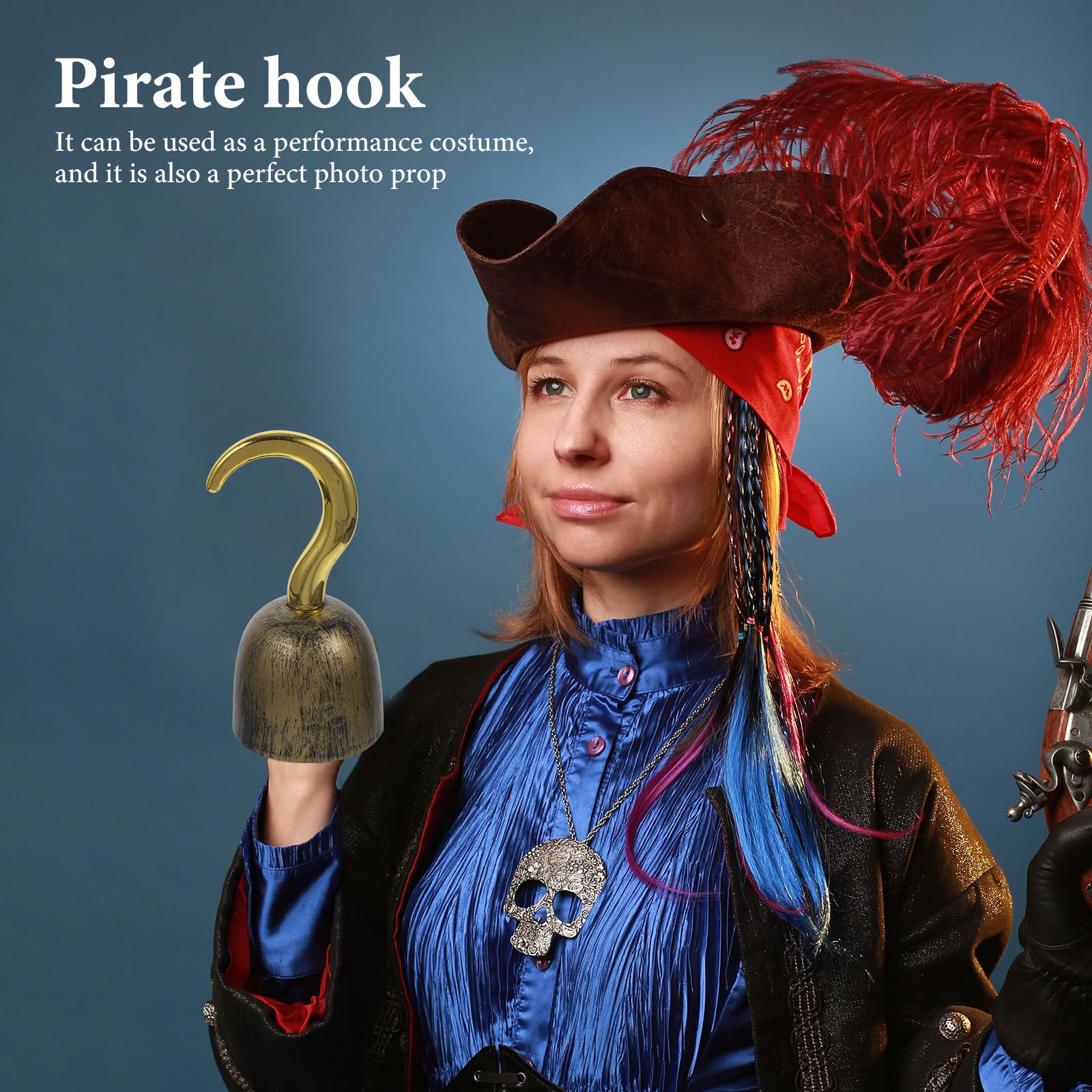 OFFSCH Pirate Cosplay Props Golden Pirate Hook Pirate Cosplay Hooks ...