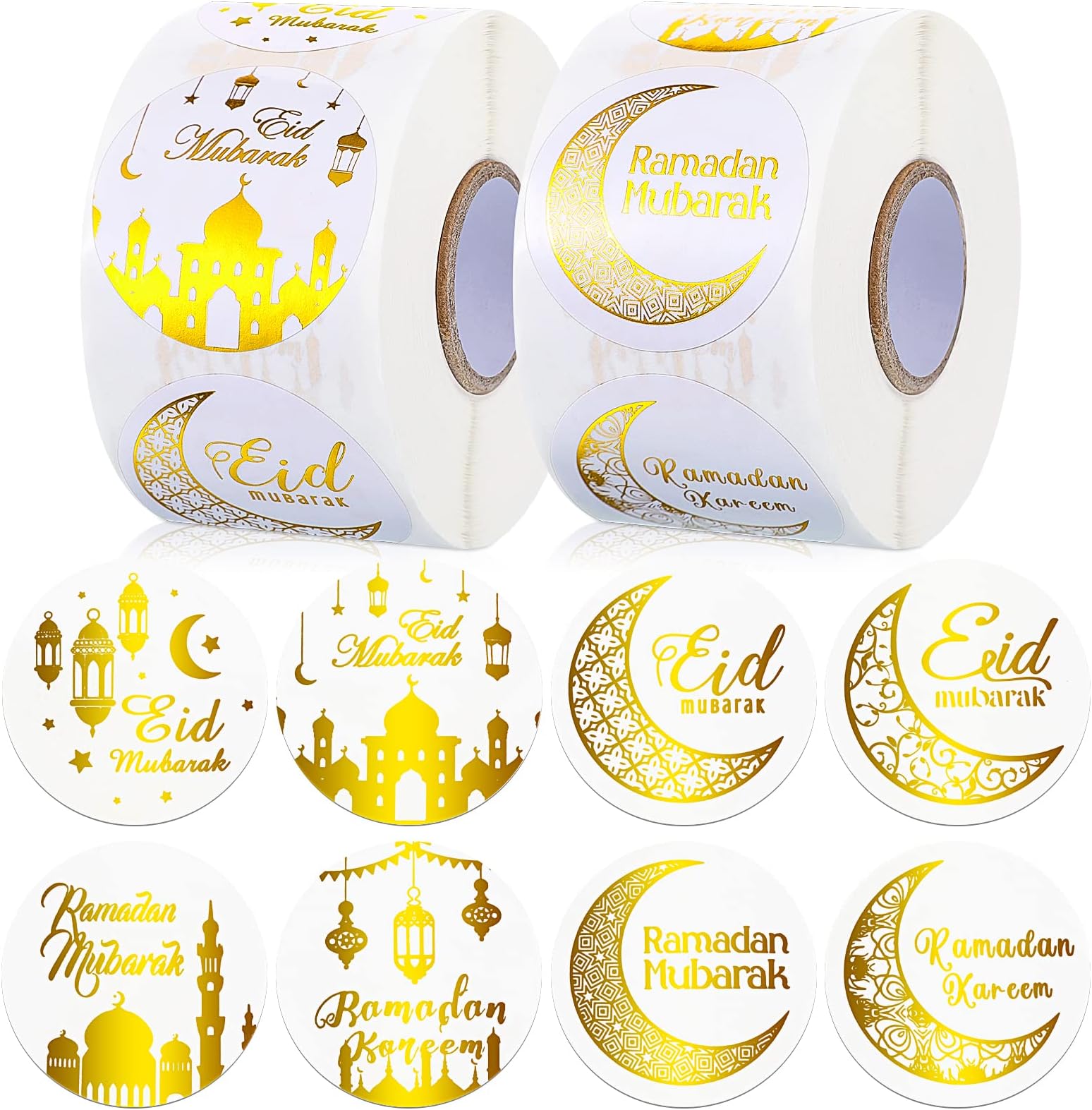 Amazon.com: 1000 Pcs Ramadan Stickers 1.5 Inch Eid Mubarak Stickers Ramadan Kareem Stickers ...
