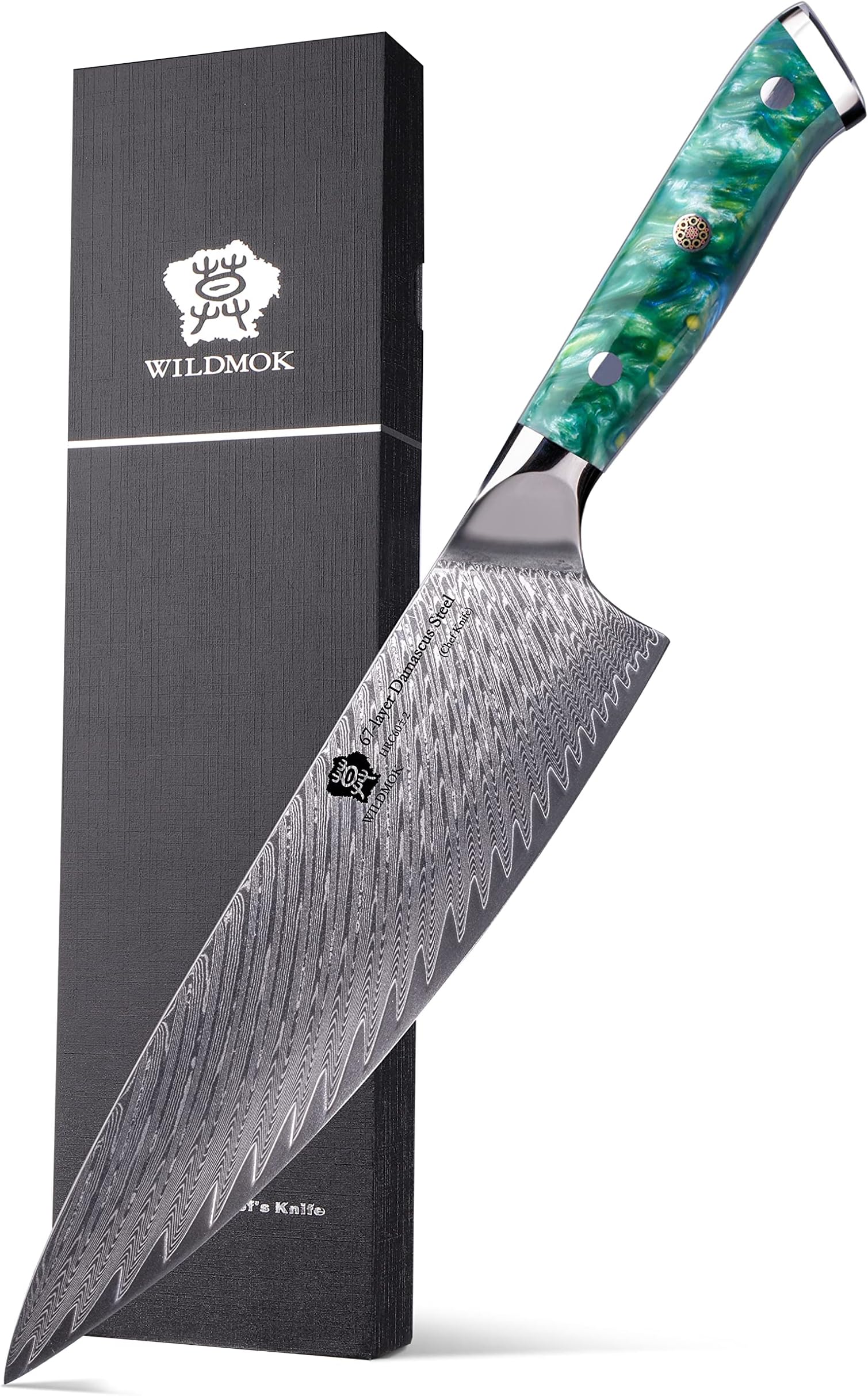 Amazon.com: 8-Inch Japanese Chef Knife – VG-10 Damascus Steel, High ...