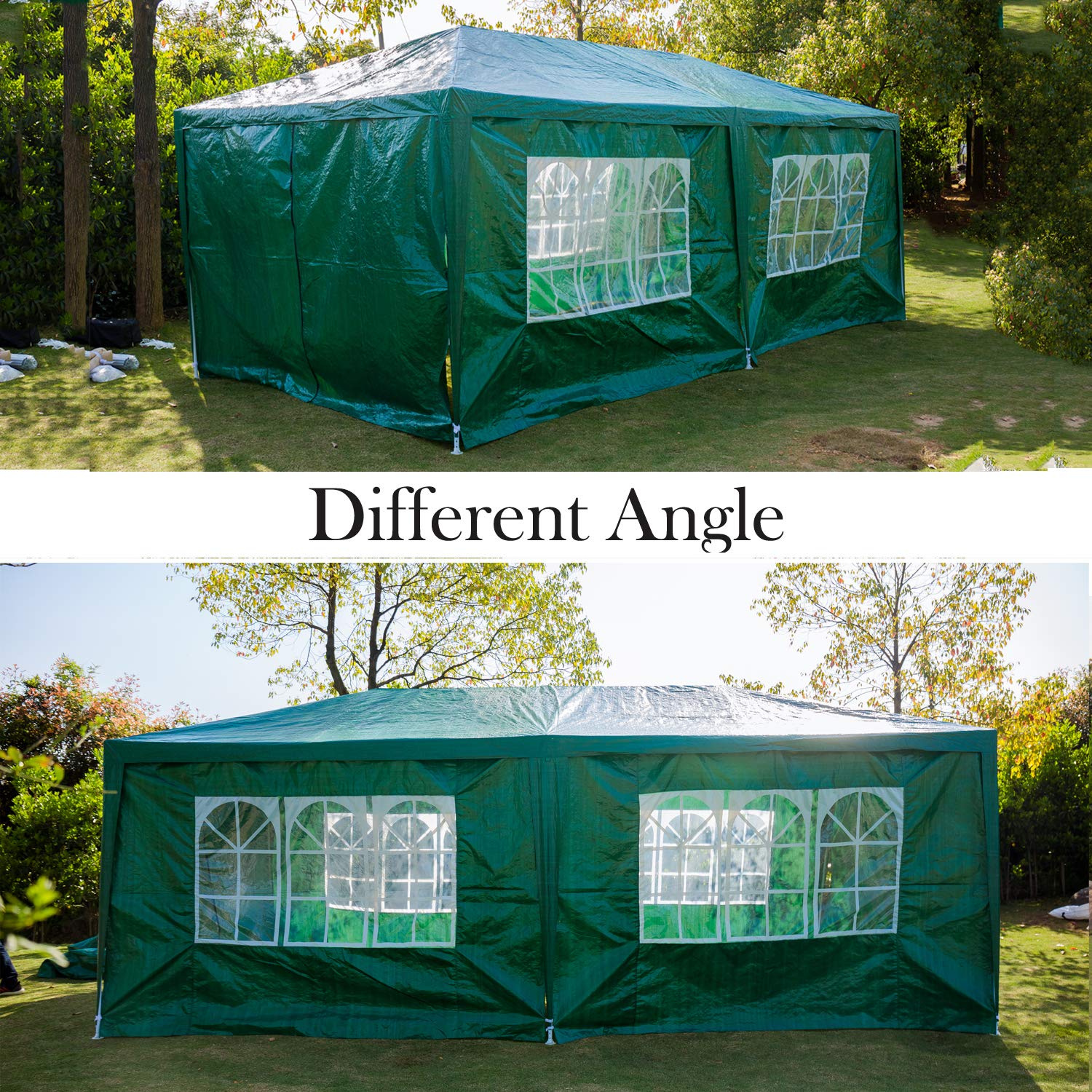 AutoBaBa Garden Gazebos, 3x6m Garden Gazebo Marquee Tent with Side ...