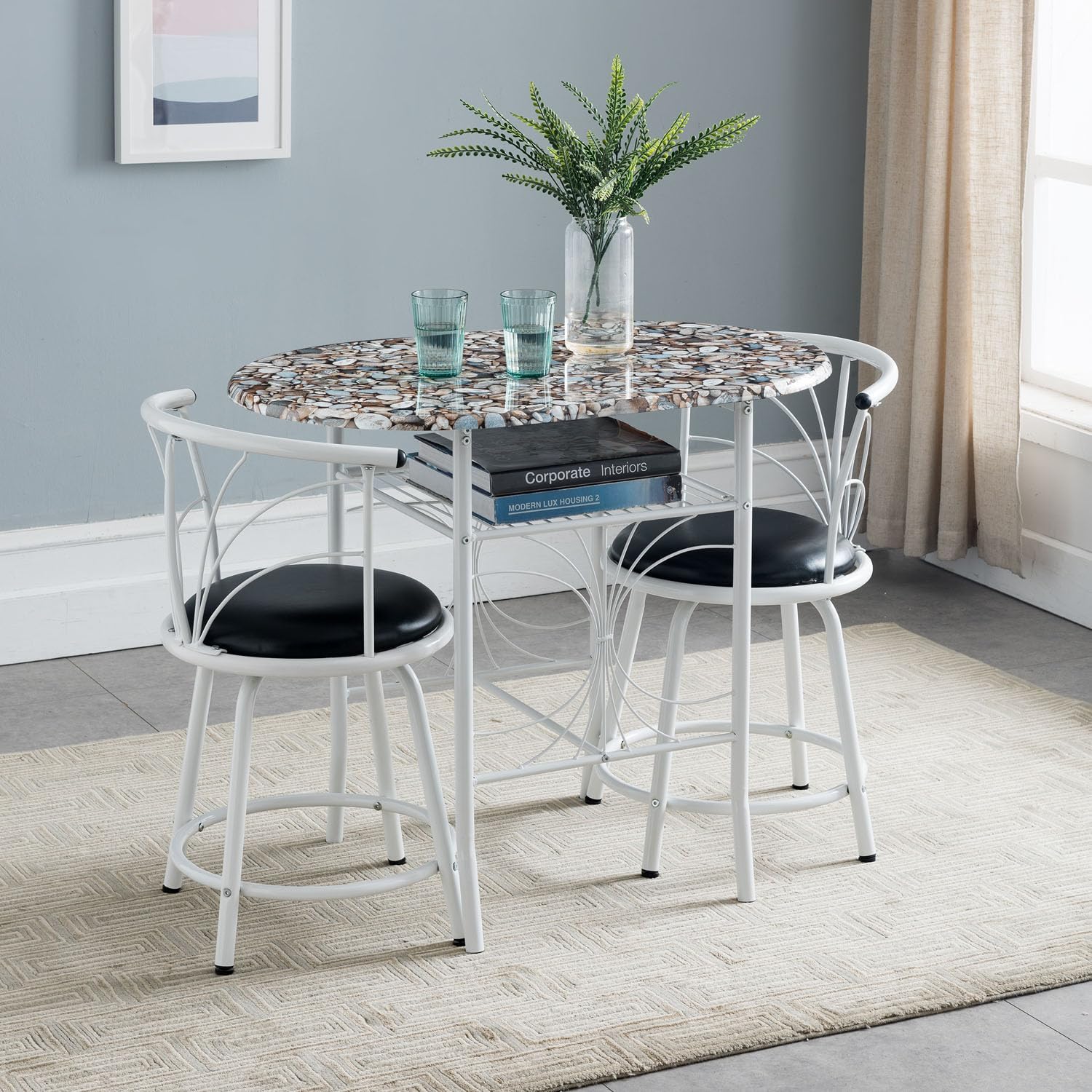 Amazon.com - Kings Brand Furniture Somis 3 Piece Dining Table Set with ...