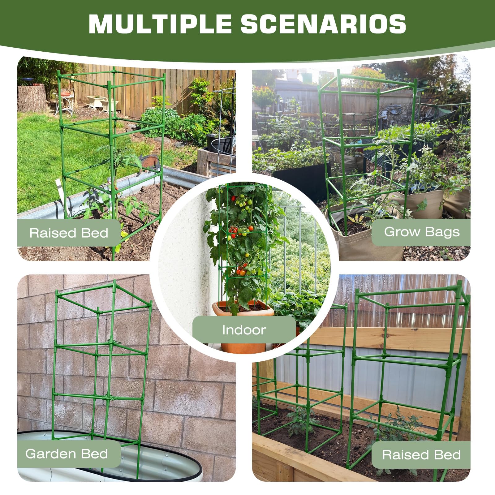 Snapklik.com : WYRJXYB Tomato Cages Square For Garden 3 Packs - Heavy ...