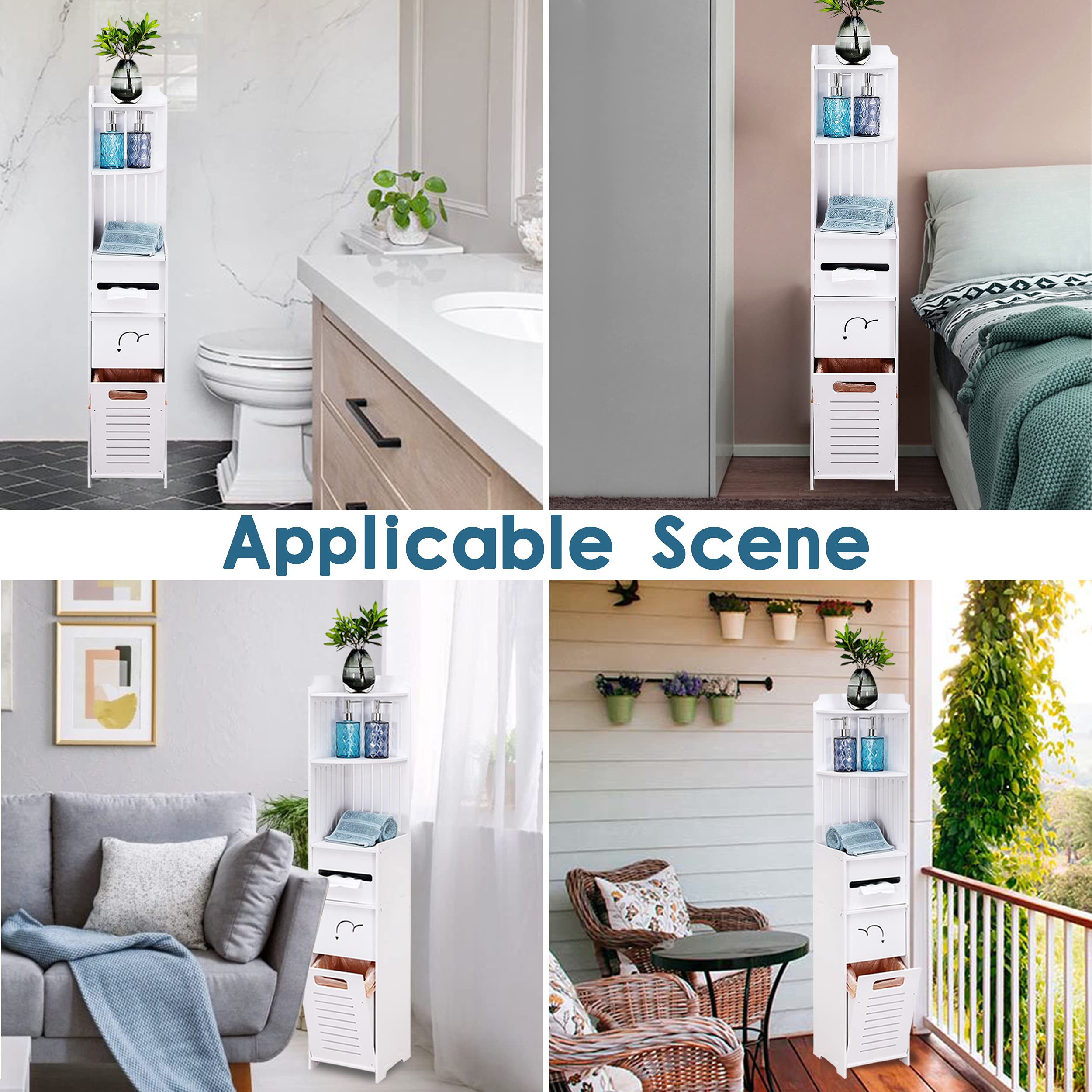 Small Bathroom Storage - NANBOWANG Corner Floor Cabinet with Doors and ...