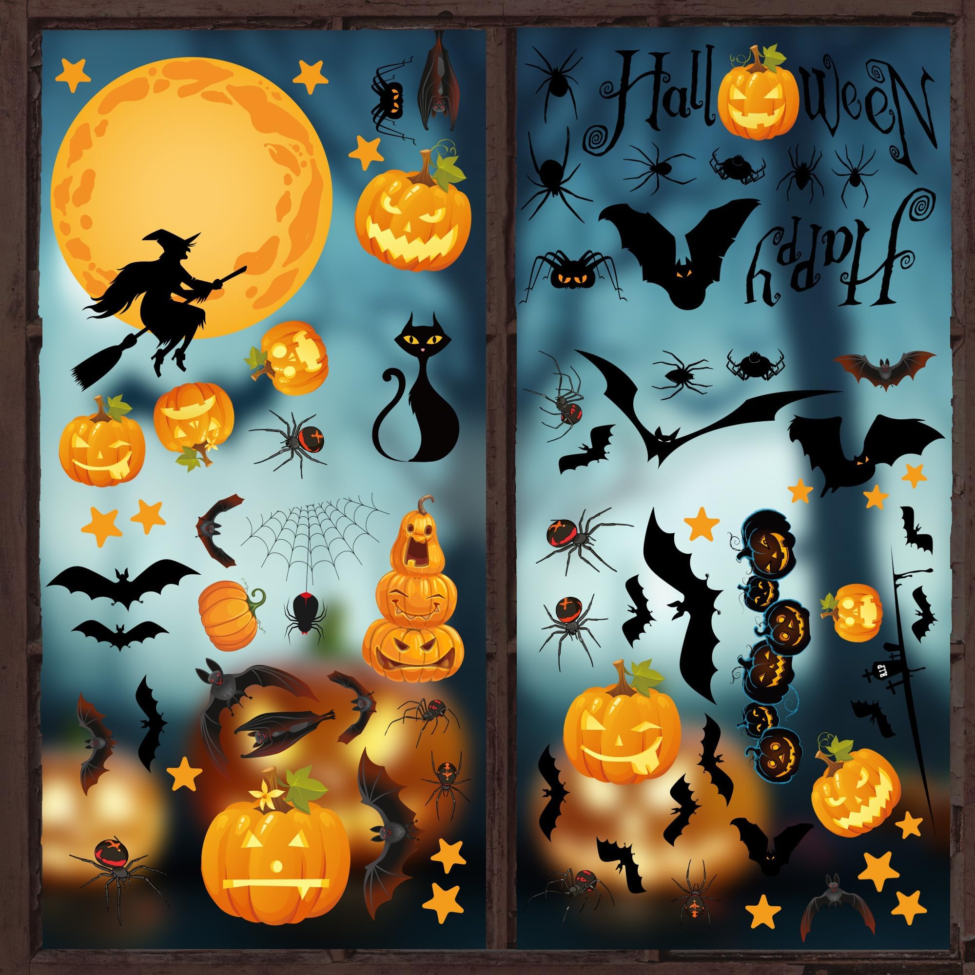 Amazon.com: Beistle 3-Pack Halloween Window Sticker Clings Bundle ...
