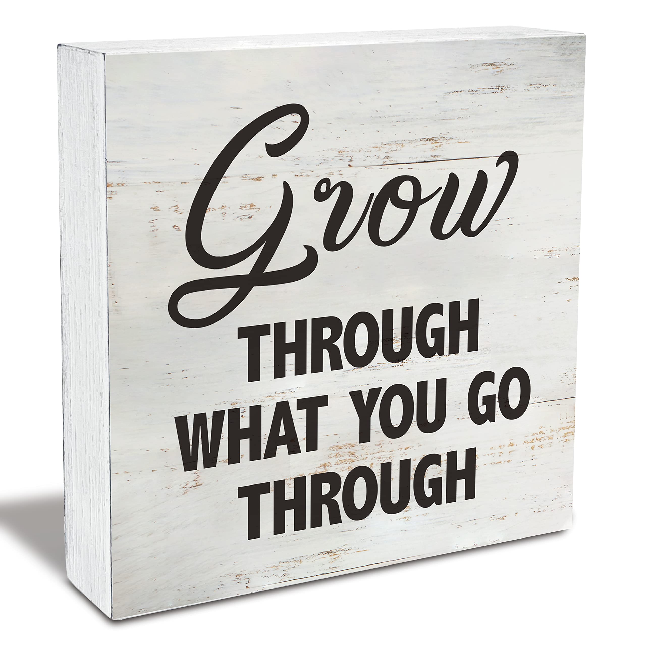 Amazon.com : Motivational Quote Grow Through What You Go Through Wood ...