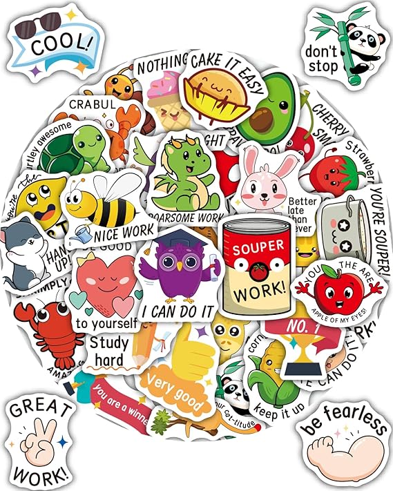 Amazon.com: 100 Pcs Cute Stickers for Kids, Teacher Reward Stickers ...