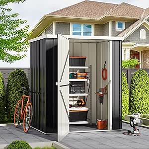 Amazon.com : VIWAT 4x3 FT Outdoor Storage Shed, Garden Shed with ...