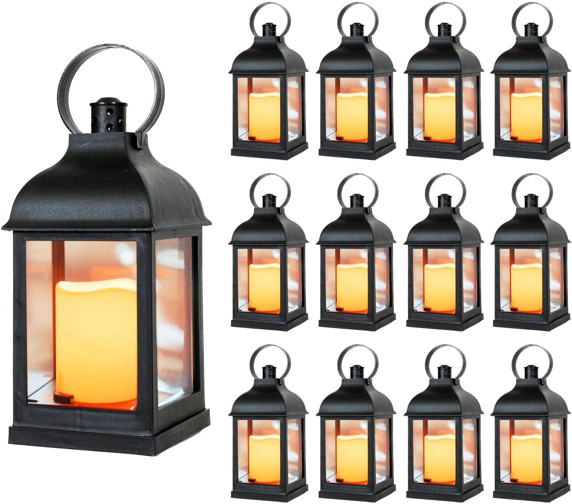 Amazon.com: Decorative Lantern - Set of 12 - 4 Hour Timer - Remote ...