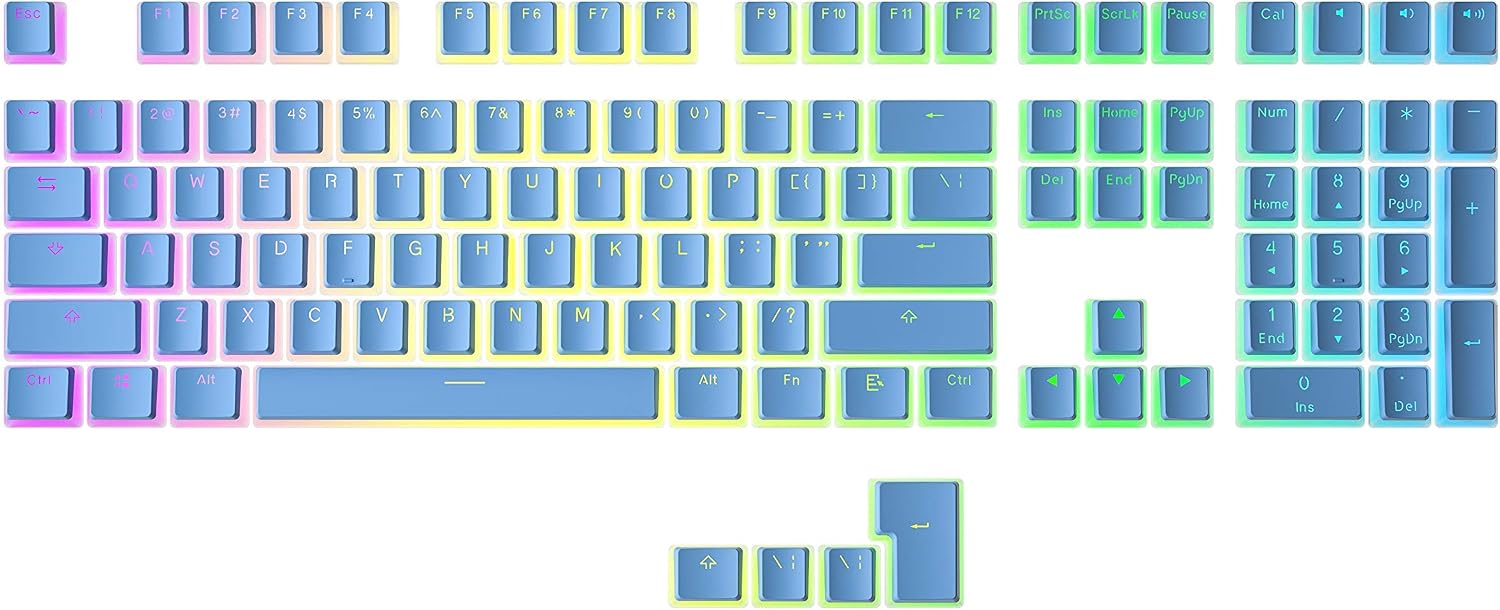 Amazon.com: HK Gaming 108 Double Shot PBT Pudding Keycaps Keyset for ...
