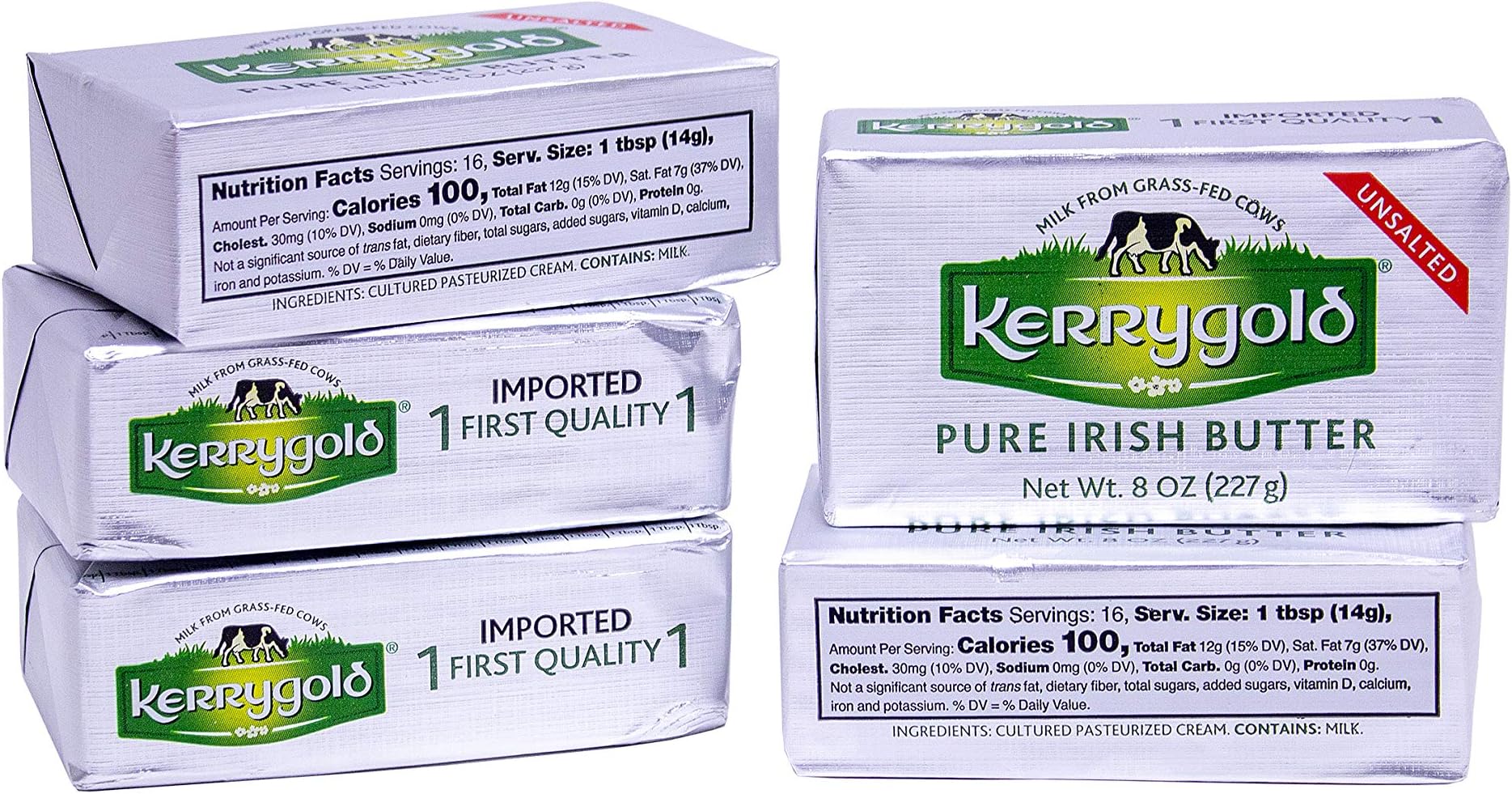 Amazon.com : Kerrygold Pure Irish Butter Variety Pack - 4 Salted (8 ...