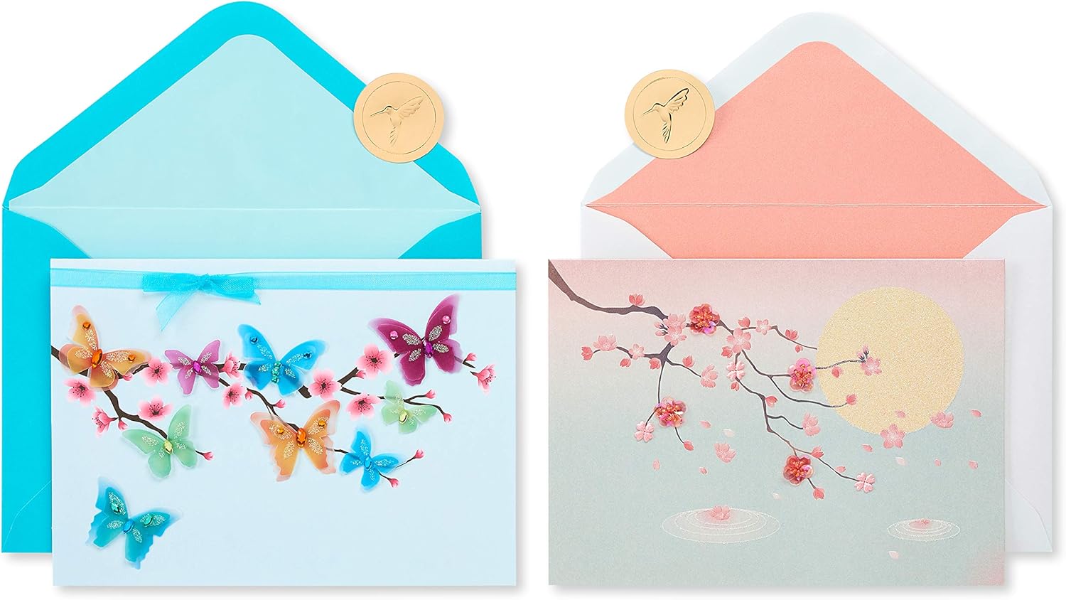 Amazon.com : Papyrus Blank Cards with Envelopes, Cherry Blossoms (2 ...