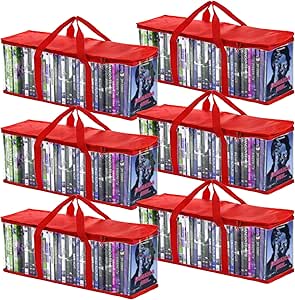 Amazon.com: Fasmov 6 Pack DVD Storage Bags Hold up to 240 DVDs (40 Each ...