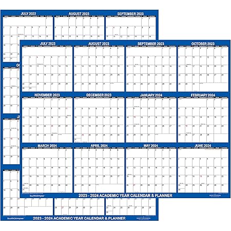 Amazon.com: 18x24 SwiftGlimpse 2023-2024 Academic Wall Calendar Dry ...