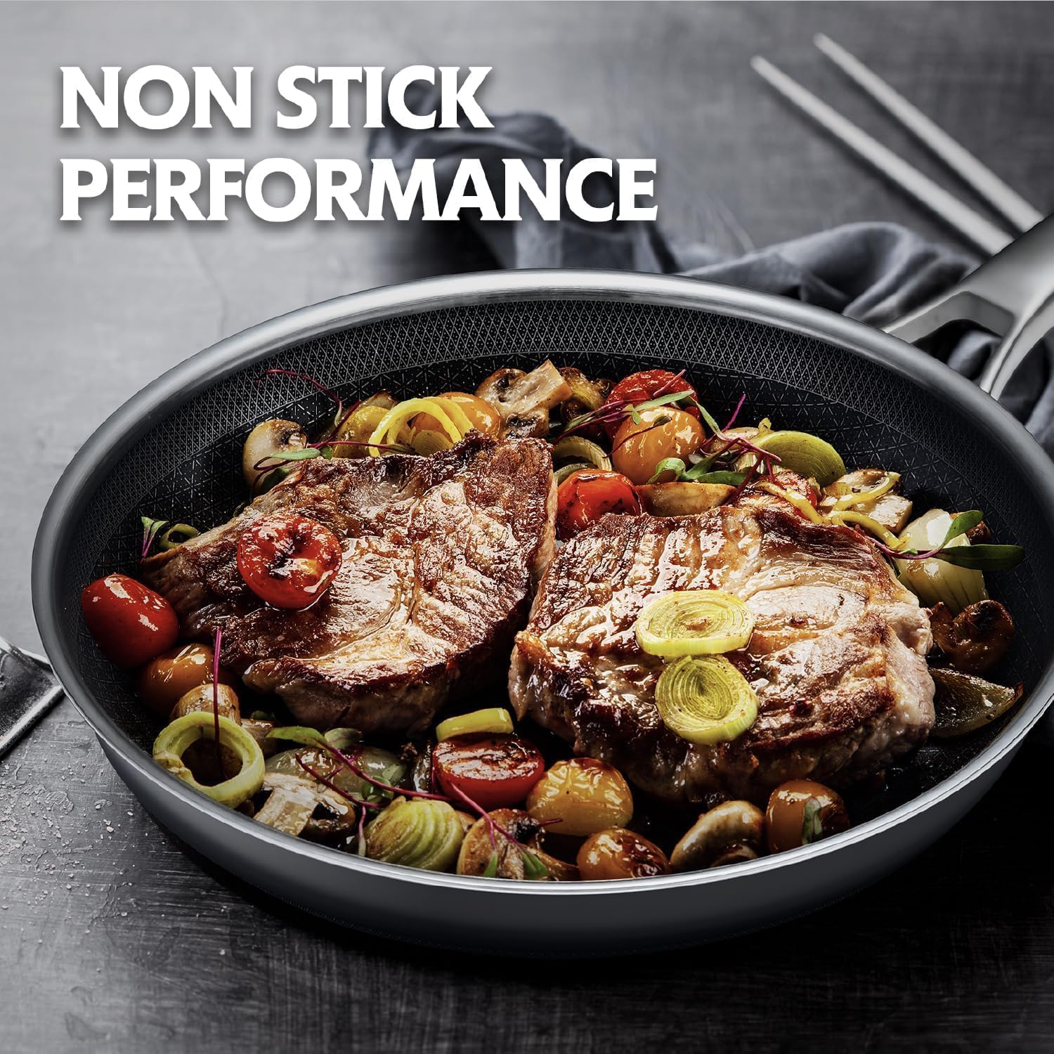 Snapklik.com : LIGTSPCE Non Stick Frying Pans, 11.2 Inch Hybrid Frying ...