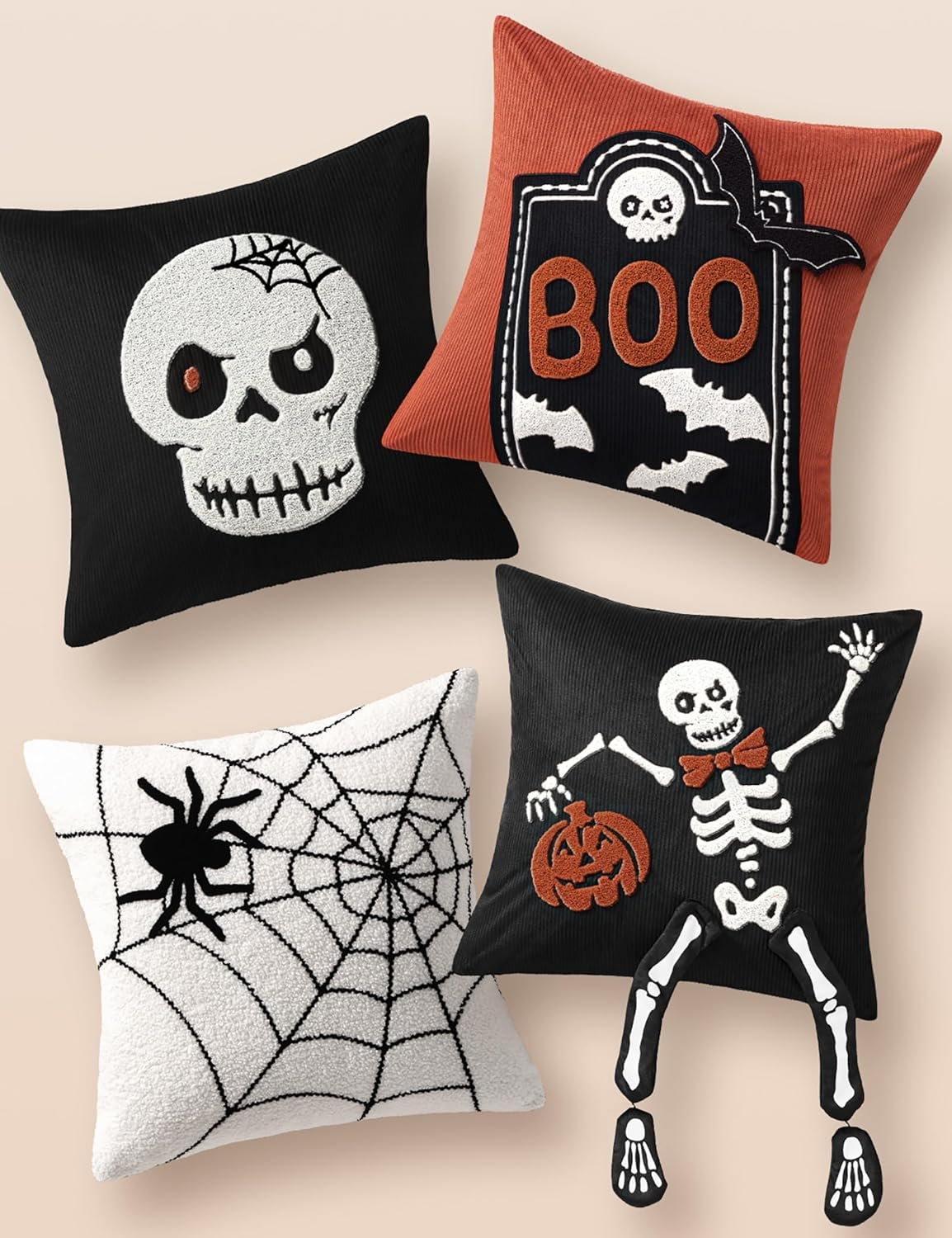 Amazon.com: Phantoscope Set of 2 Happy Halloween Throw Pillow Covers ...