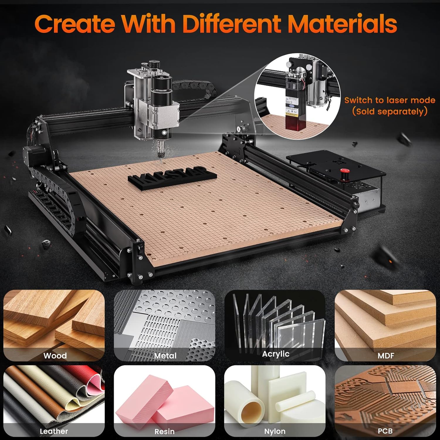 IKLESTAR Máquina CNC de husillo de 500W para metal, enrutador CNC de ...