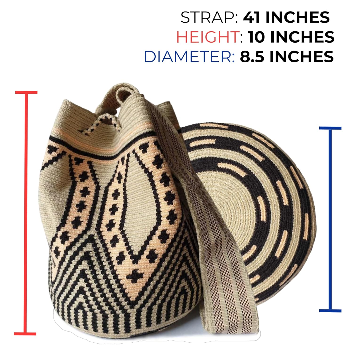 Colombian WAYUU Bag, Original Crochet Crossbody, Handmade Colombian ...