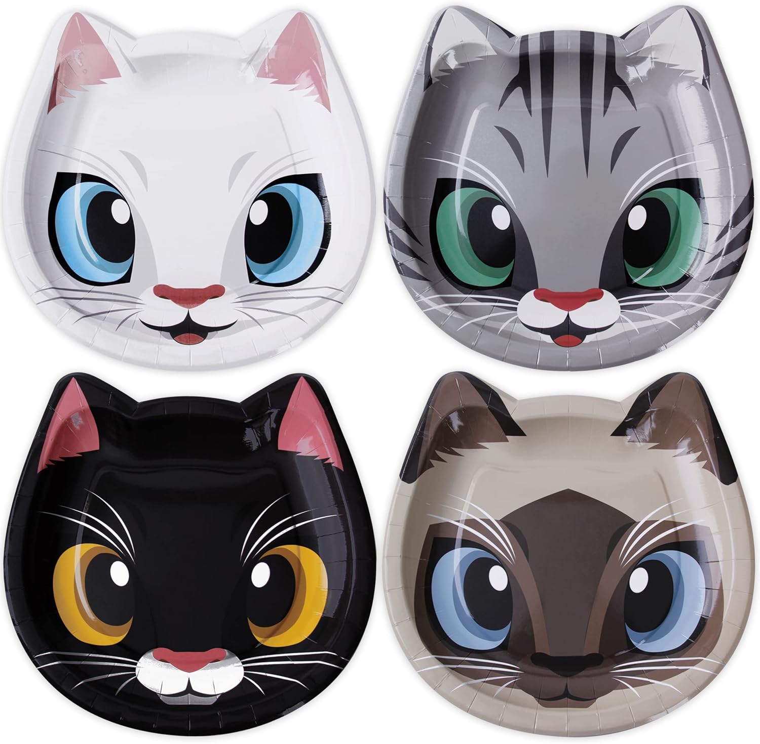 Amazon.com: KARAQY 24 Pcs Cat Shaped Dinner Plates - Cat Themed Party ...