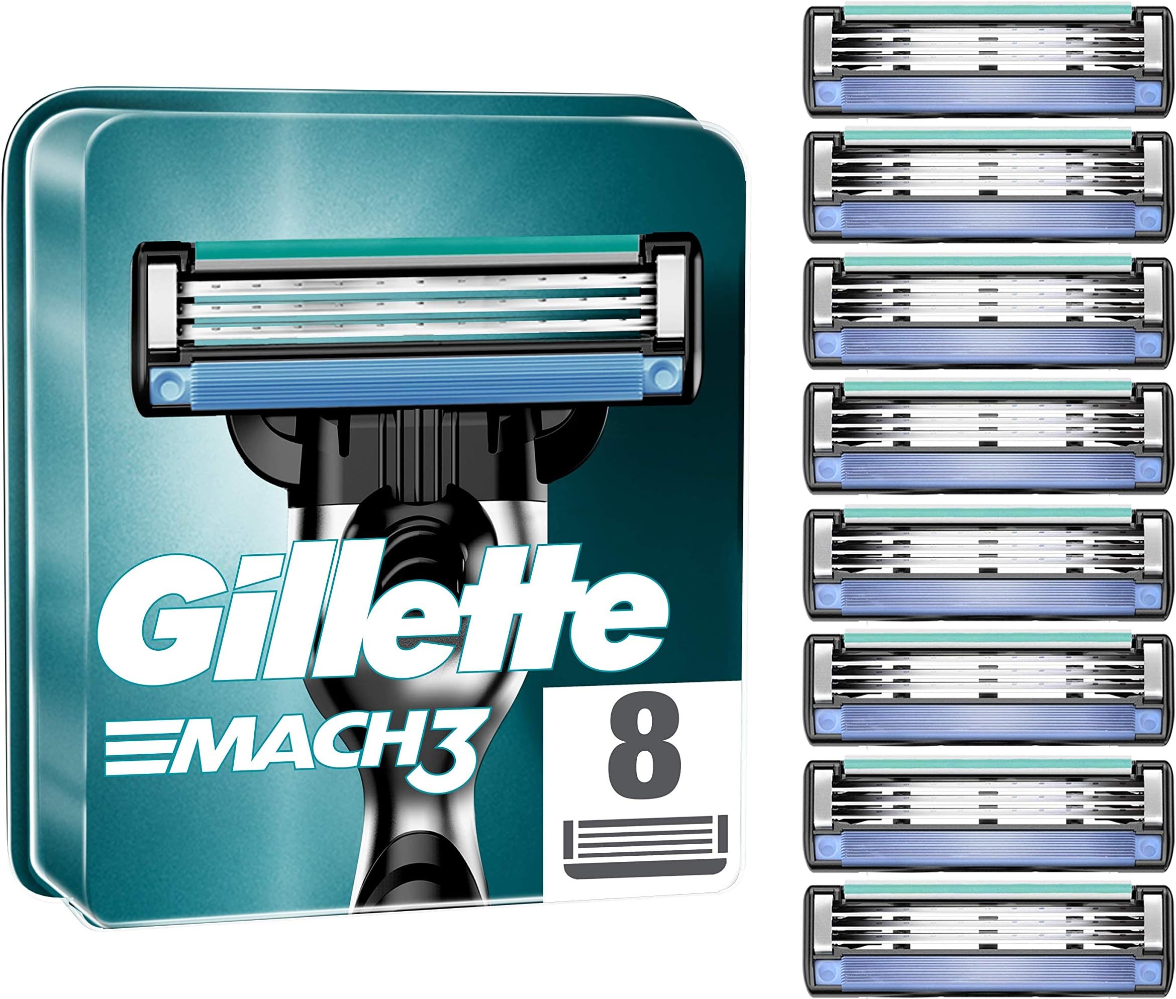 Amazon.com: Gillette Mach3 Razor Refills for Men, 15 Razor Blade ...