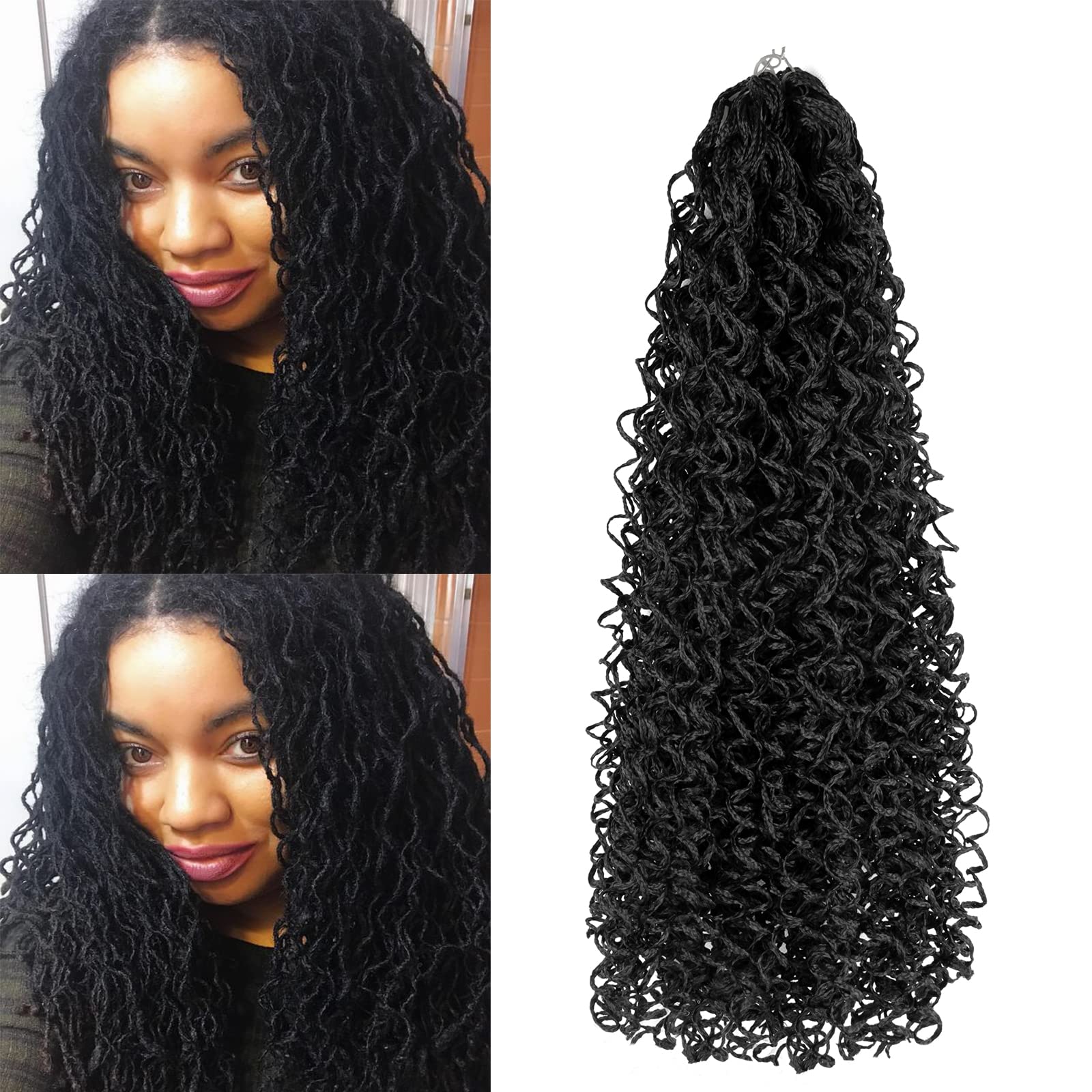 Buy 8Packs 55 Inch Wavy Small Box Braids Crochet Hair Curly ZiZi Braids ...