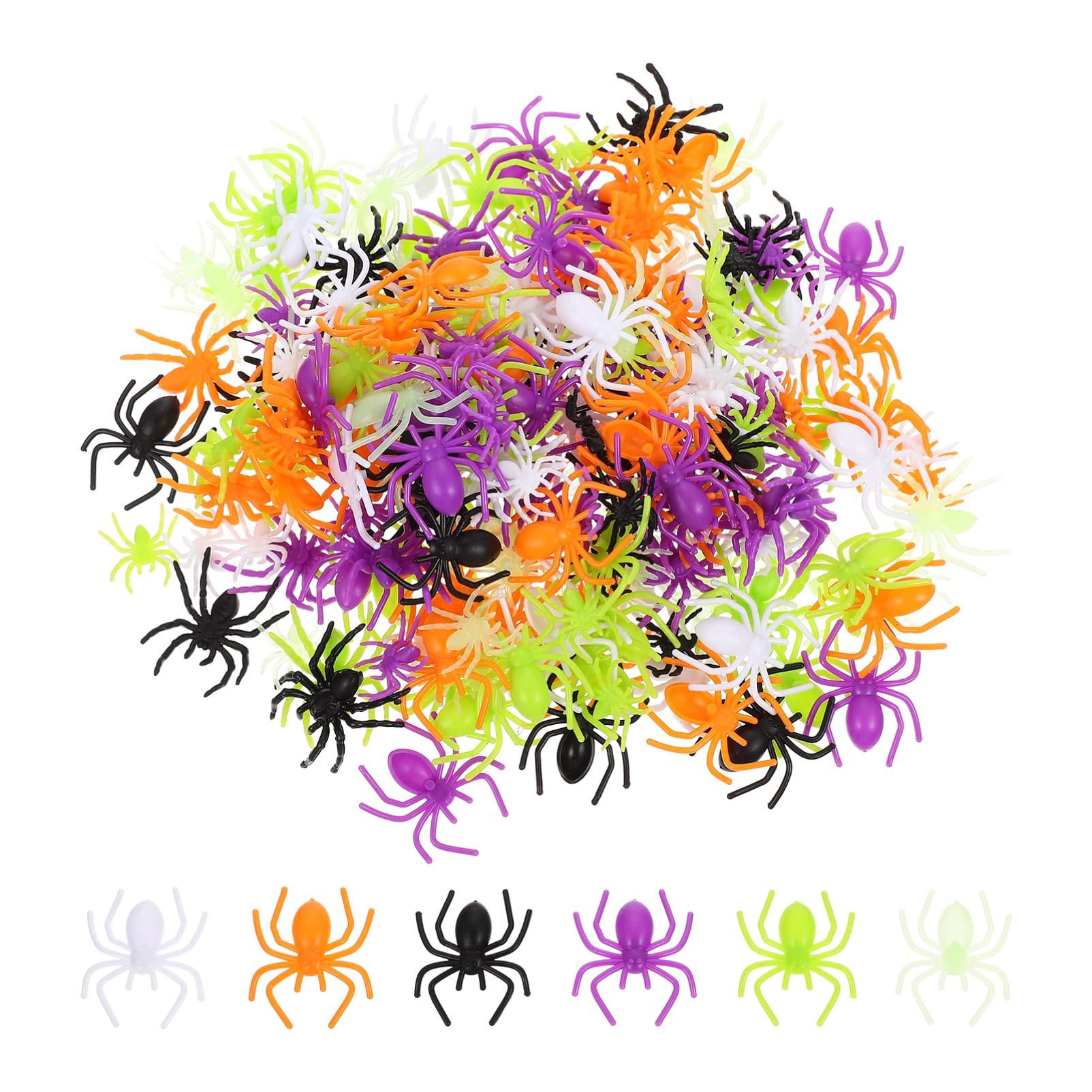 Amazon.com: PRETYZOOM 200 Pc Plastic Spiders Halloween Small Fake ...