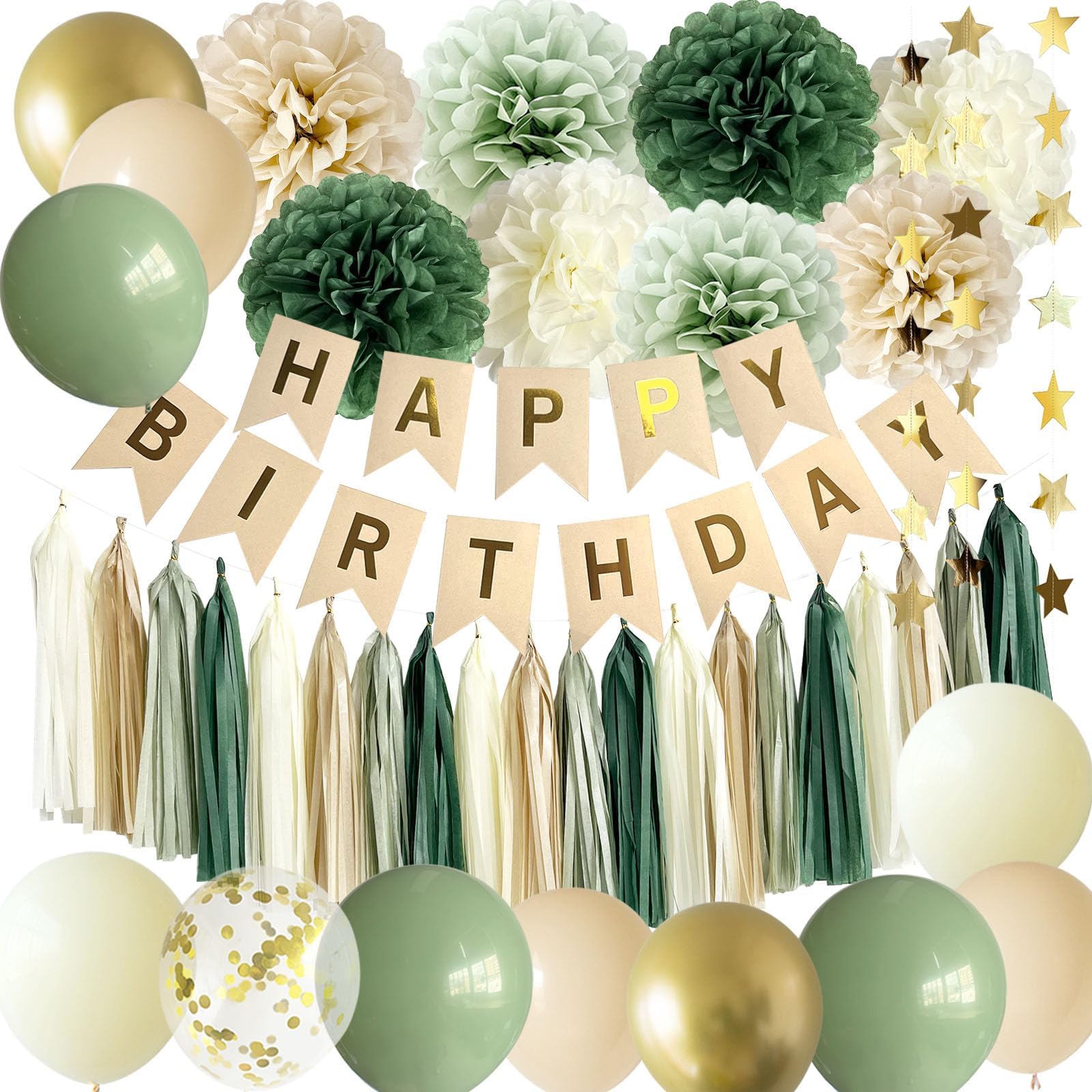 Amazon.com: Happy 18th BirthdayBanner - Foil 18 Balloon Numbers, Sage ...