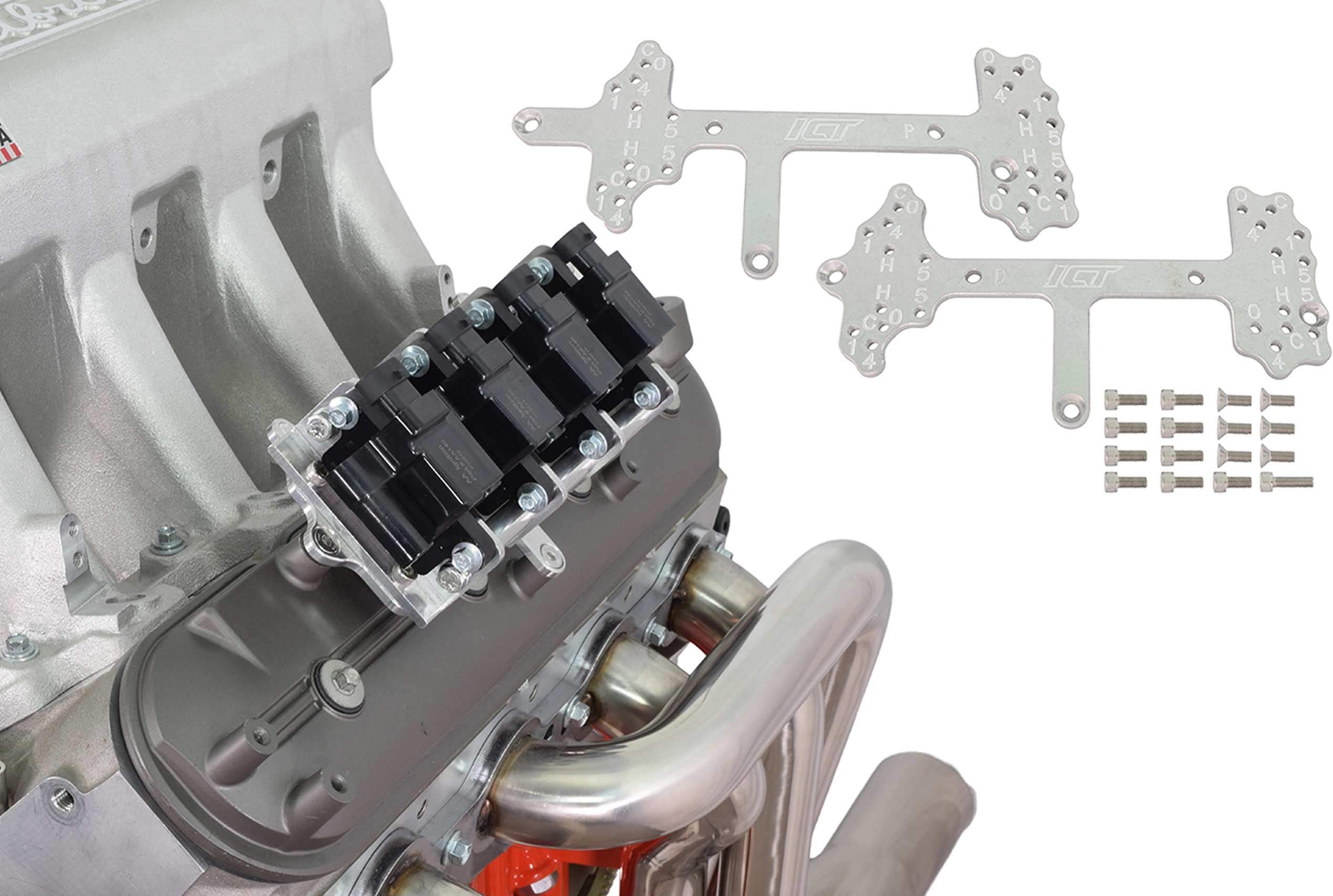 Amazon.com: ICT Billet LS Remote Mount Coil Relocation Brackets D580 ...