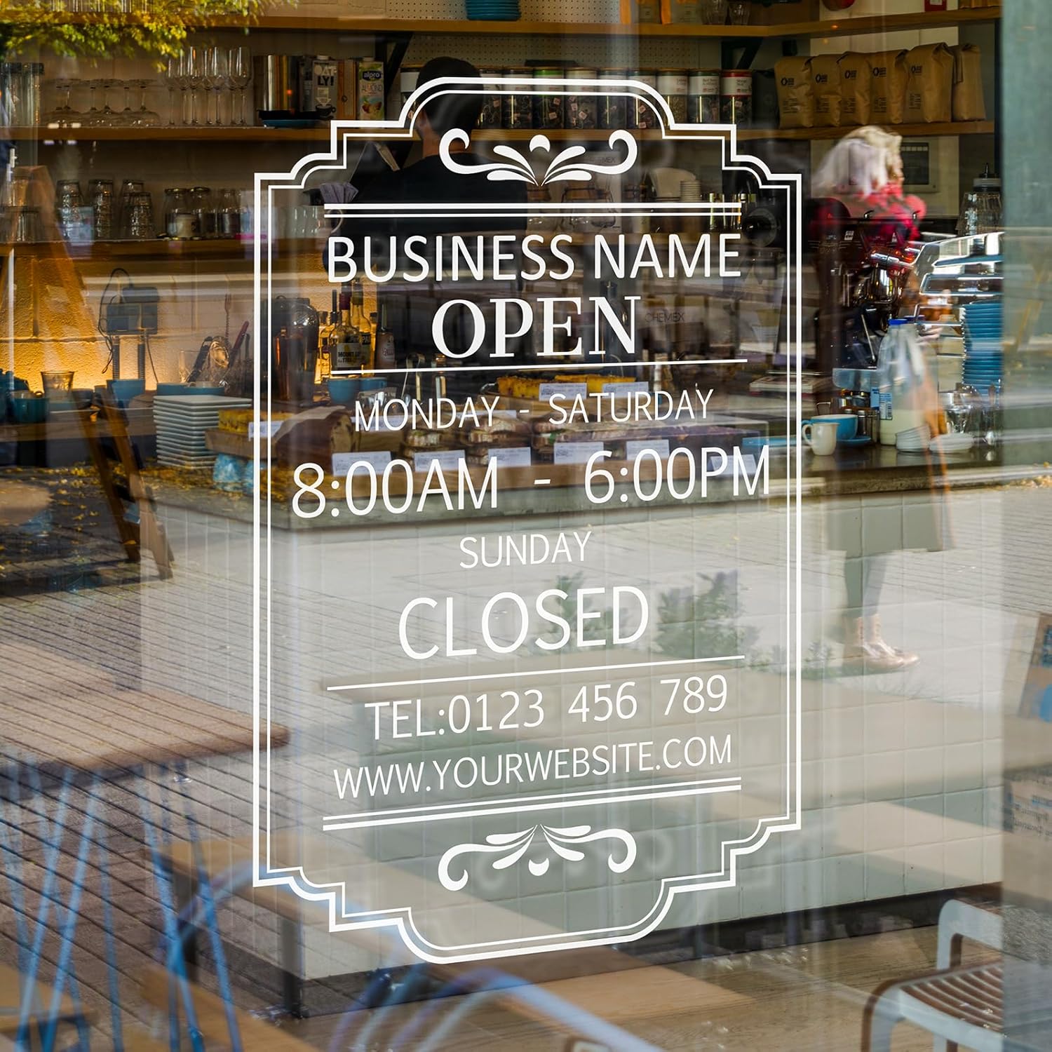 XRLSG Custom Business Hours Sign for Glass Door Personalized Window ...