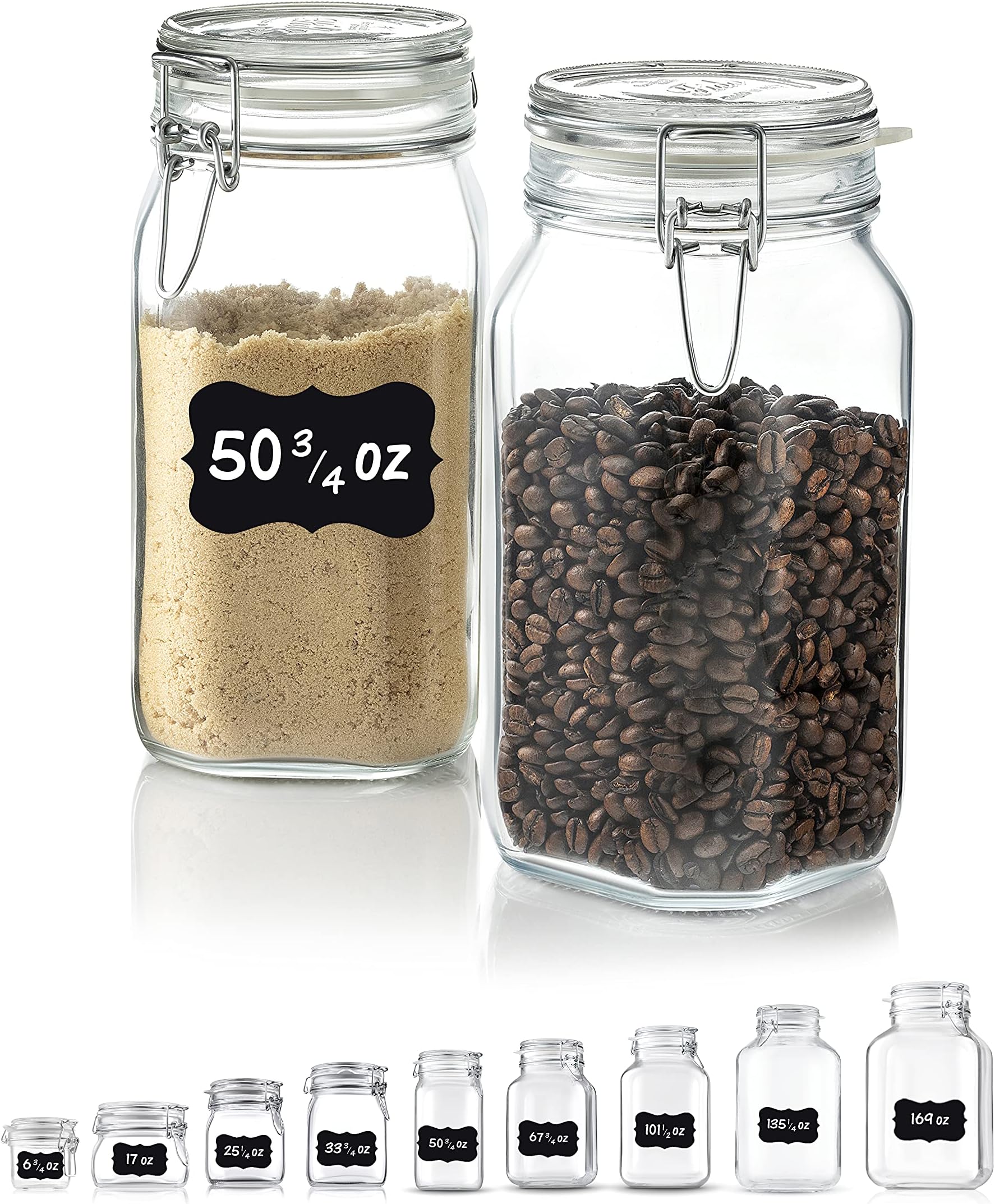 Amazon.com: Bormioli Rocco - Food Storage Container - Glass Fido Jars ...