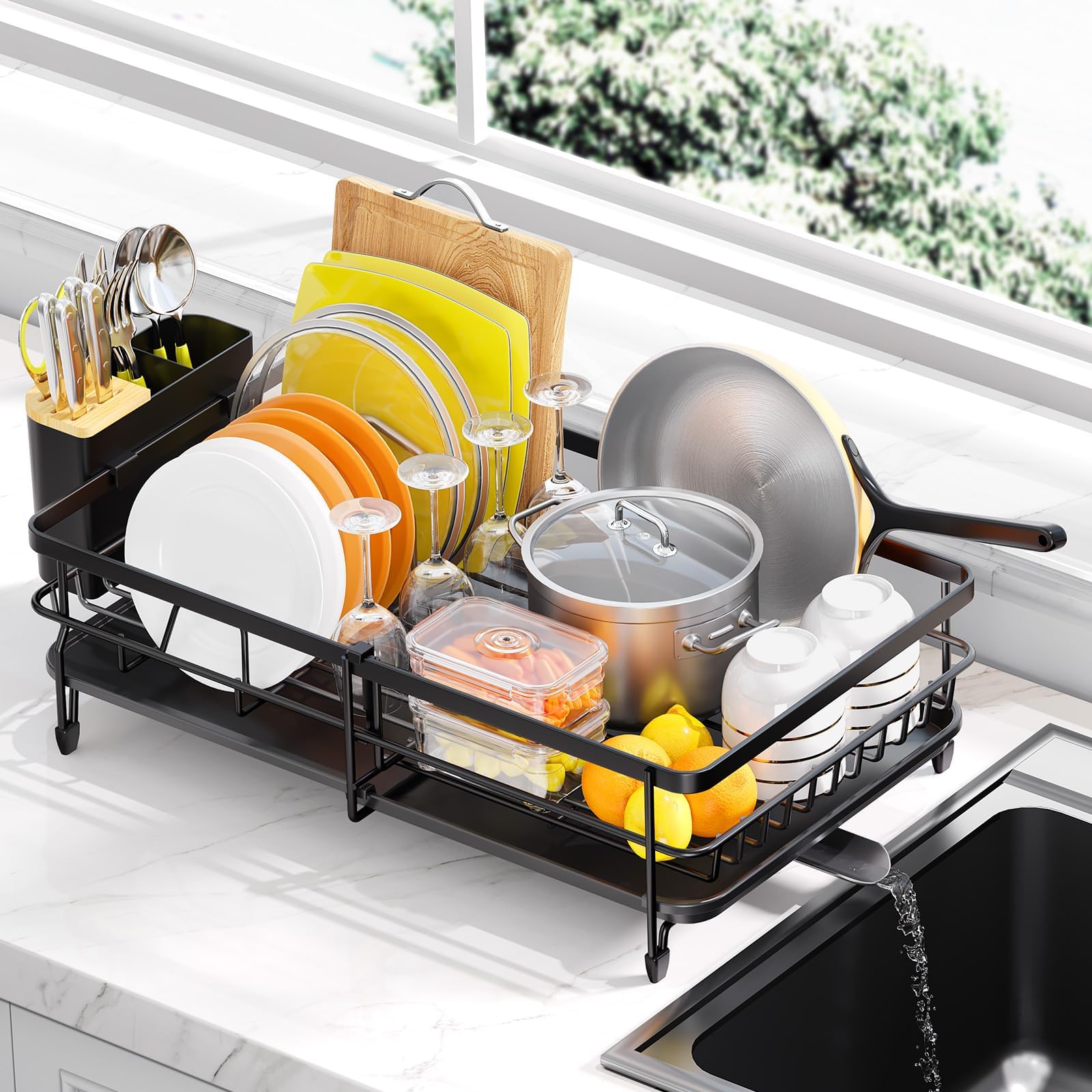 Amazon.com - Urackify Expandable Dish Drying Rack for Kitchen Counter ...